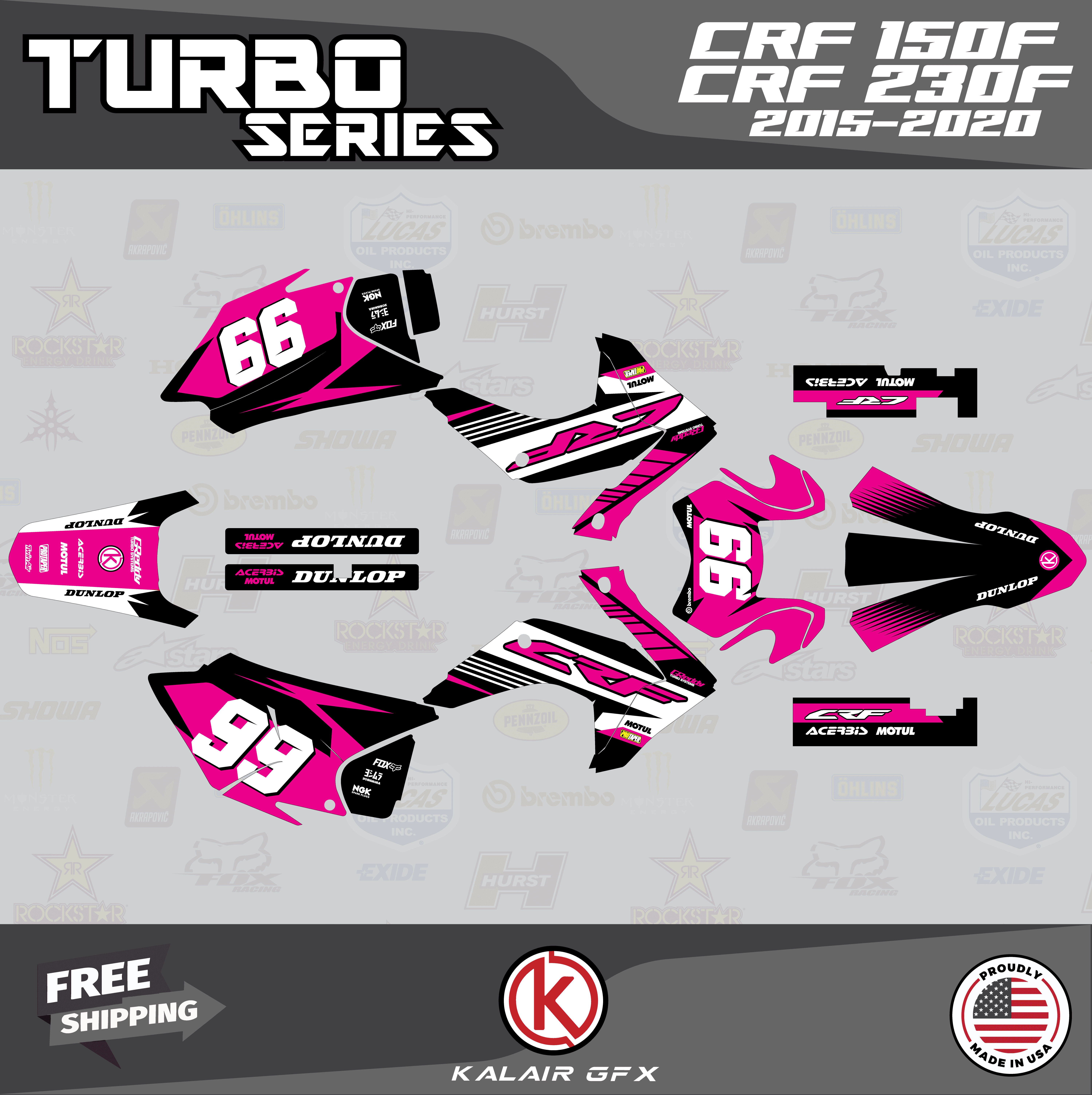 Kalair GFX Graphics Kit for Honda CRF150F (2015-2020) Turbo Series ...