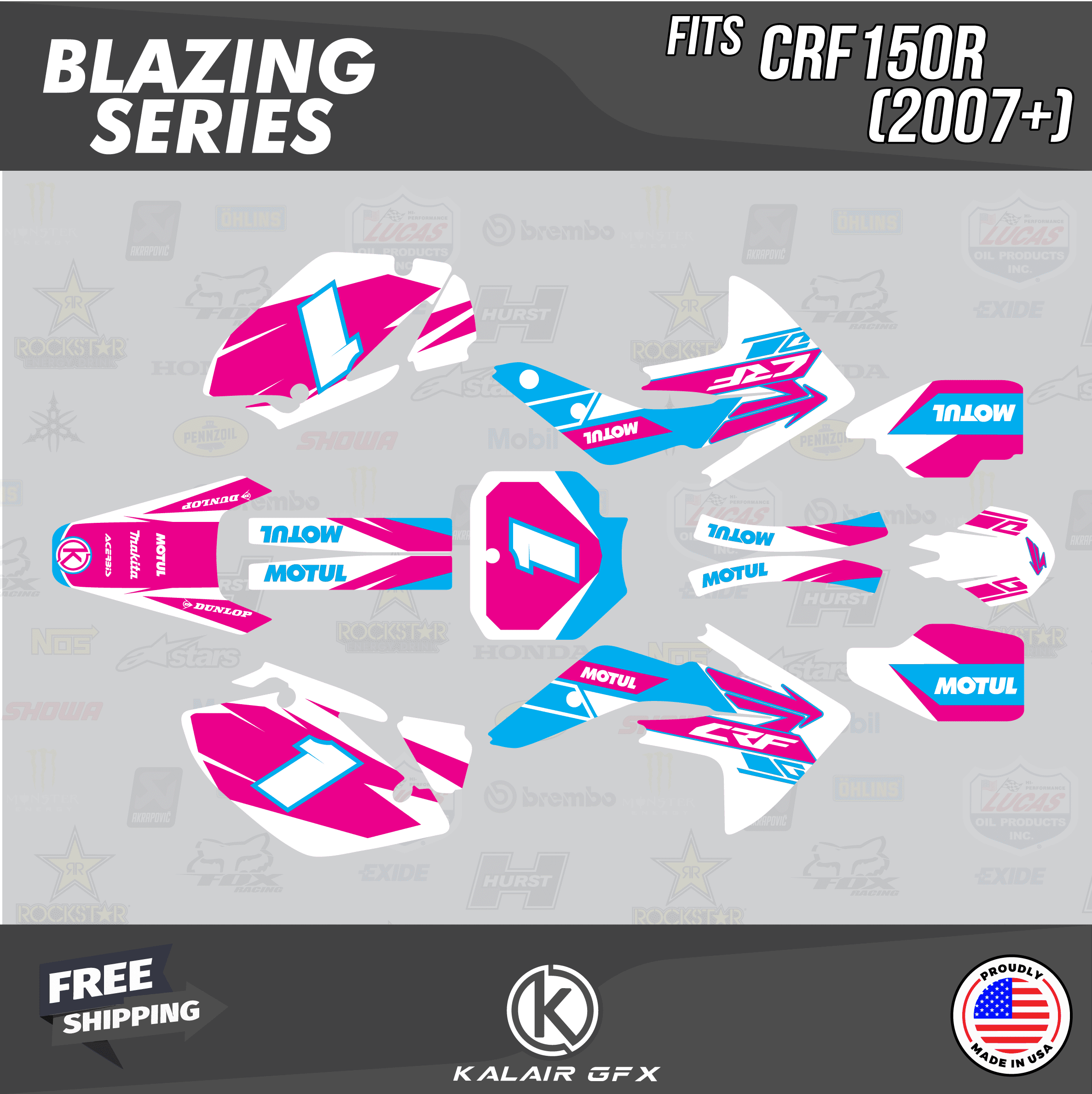 Kalair GFX Graphics Kit for Honda CRF150R (2007-2023) Blazing Series ...