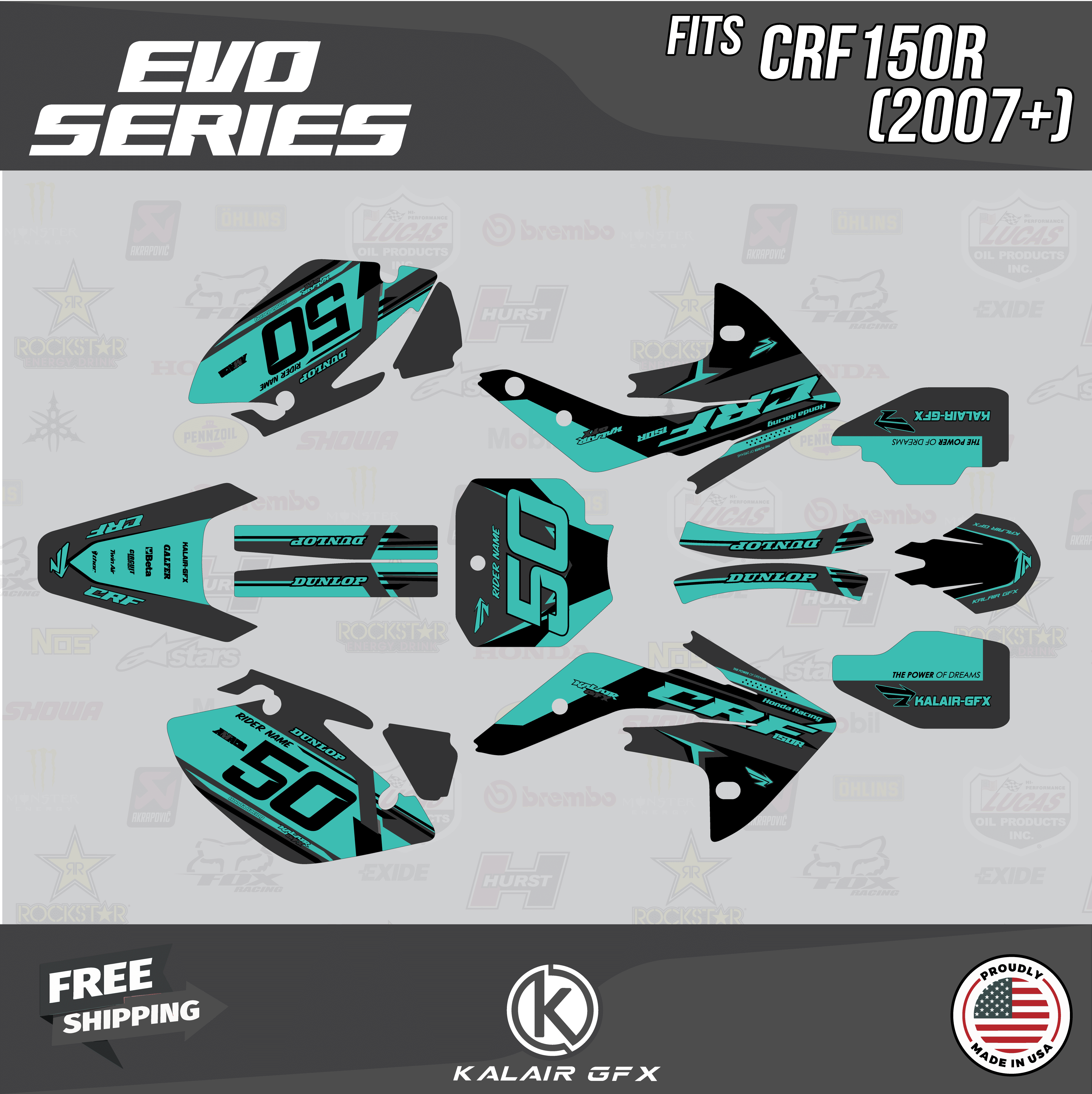 Kalair GFX Graphics Kit for Honda CRF150R (2007-2023) Evo Series ...