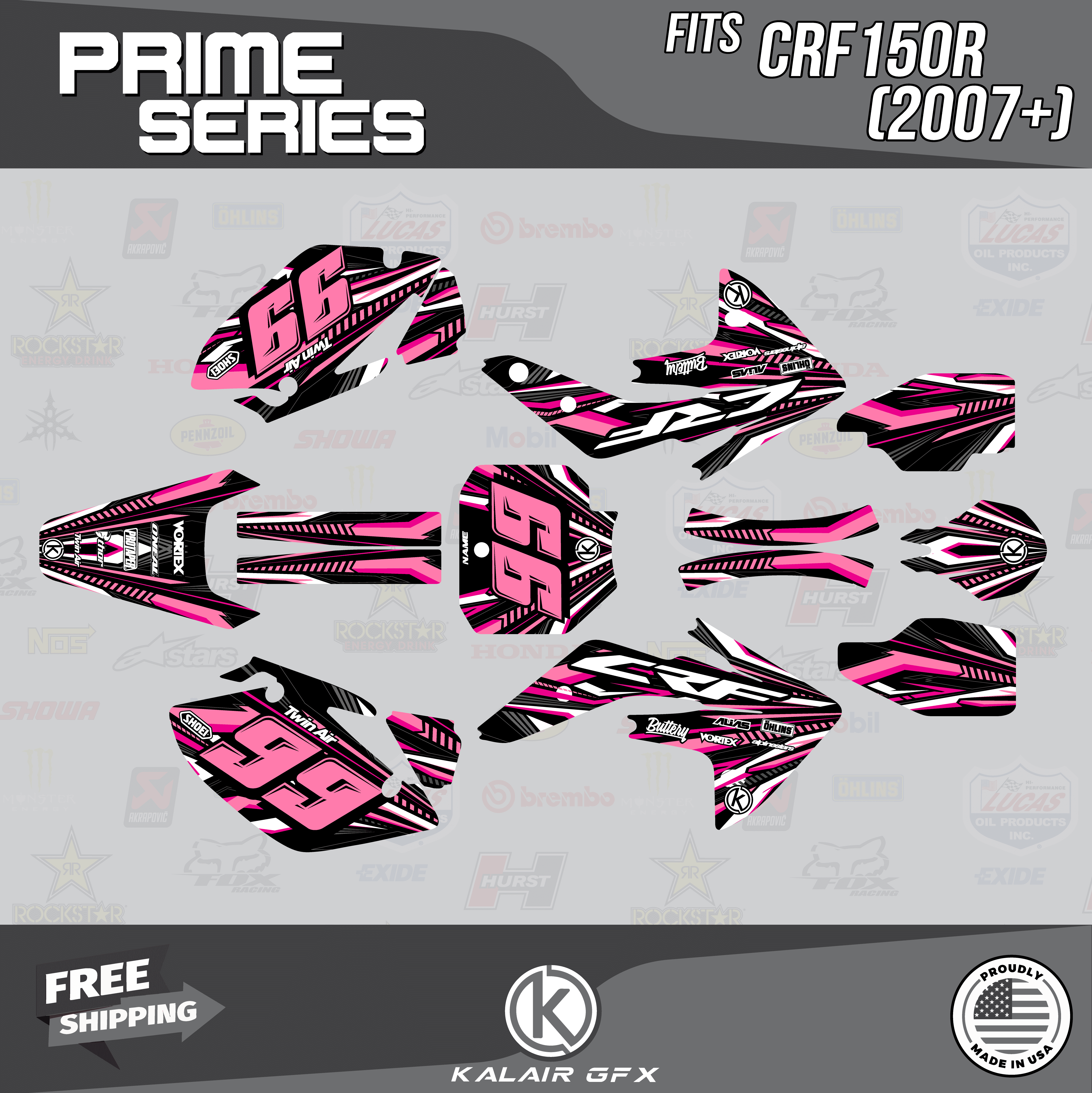 Kalair GFX Graphics Kit for Honda CRF150R (2007-2023) Prime Series ...