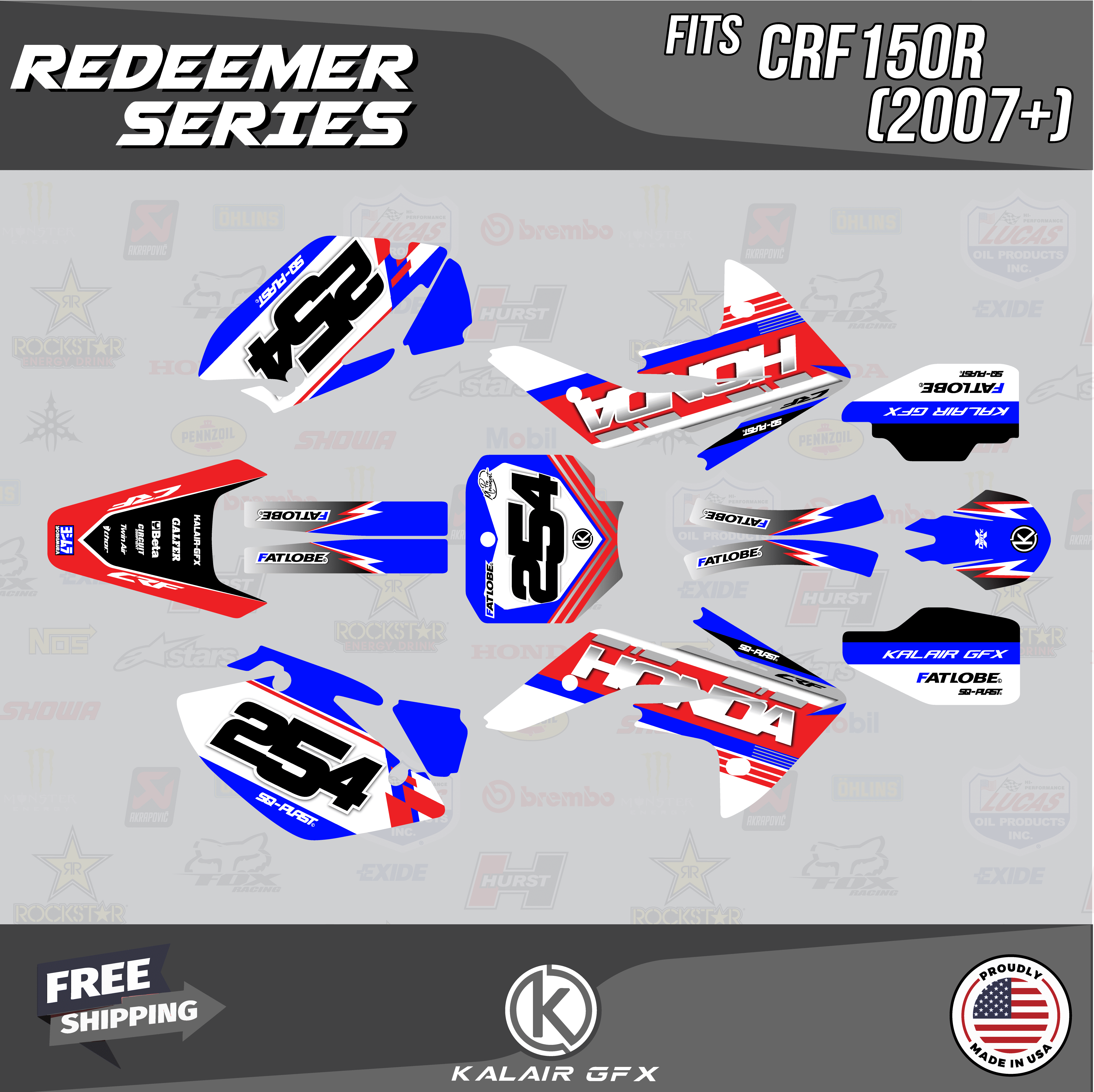Kalair GFX Graphics Kit for Honda CRF150R (2007-2023) Redeemer Series ...