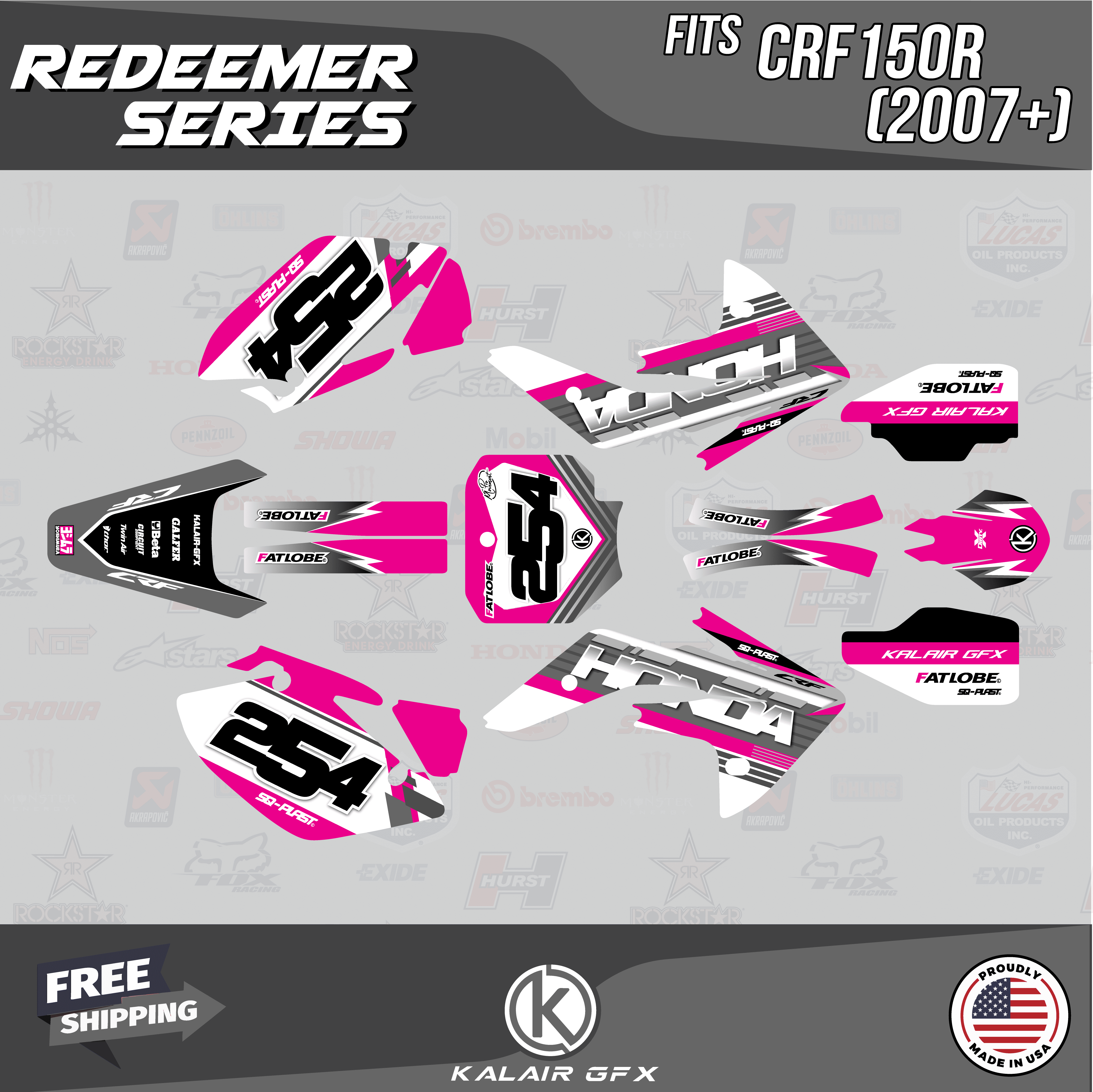 Kalair GFX Graphics Kit for Honda CRF150R (2007-2023) Redeemer Series ...