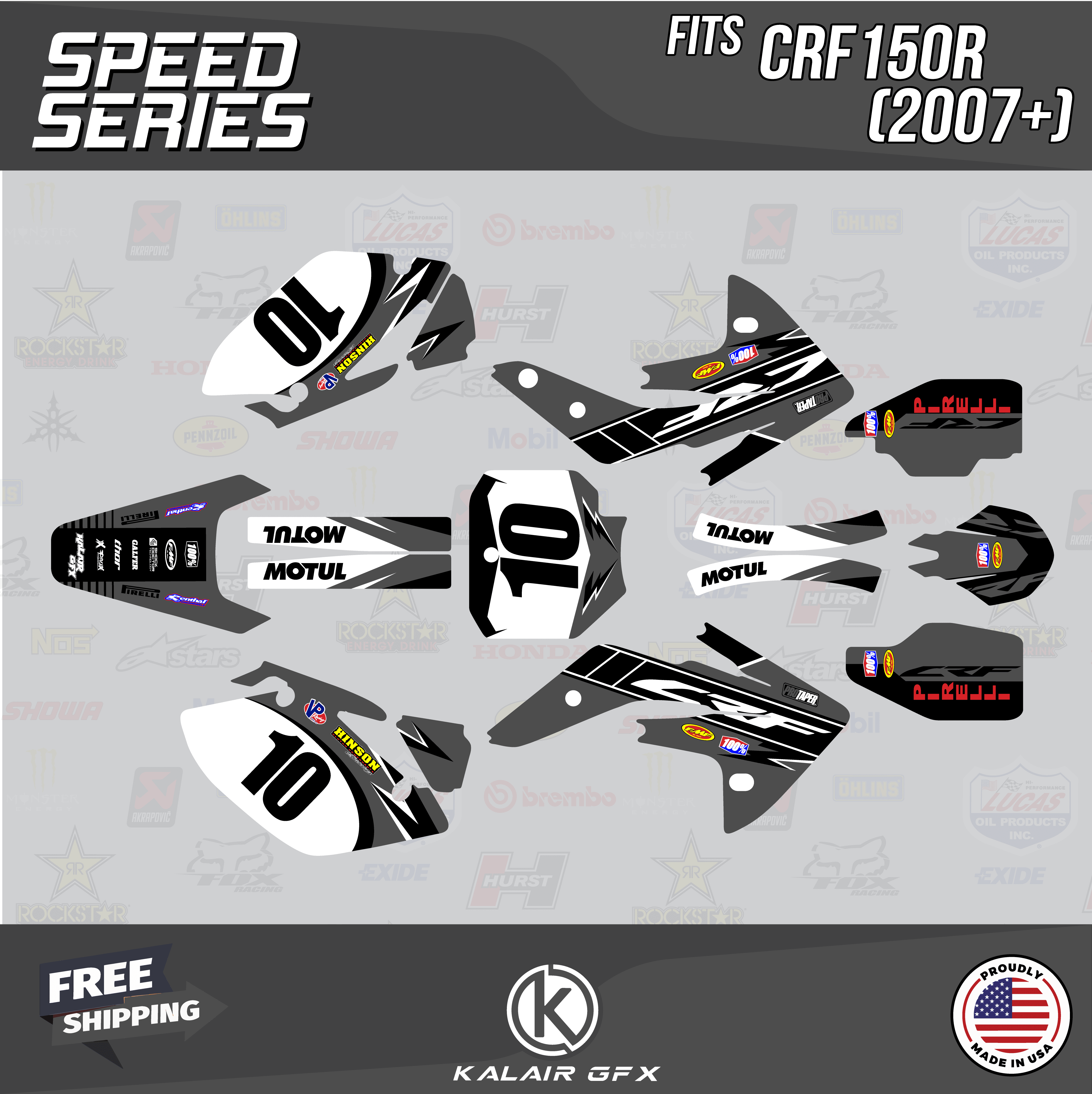 Kalair GFX Graphics Kit for Honda CRF150R (2007-2023) Speed Series ...