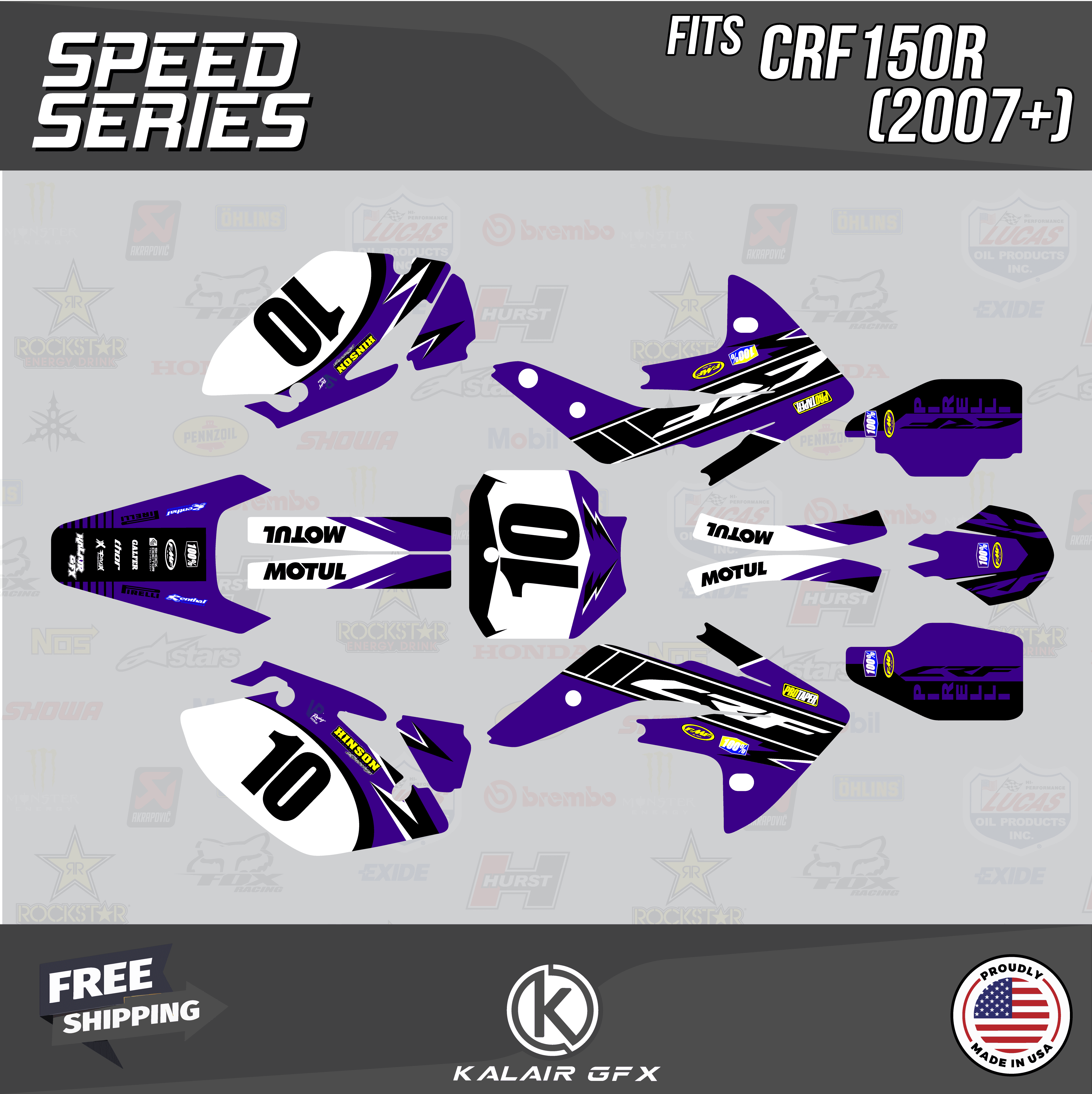 Kalair GFX Graphics Kit for Honda CRF150R (2007-2023) Speed Series ...