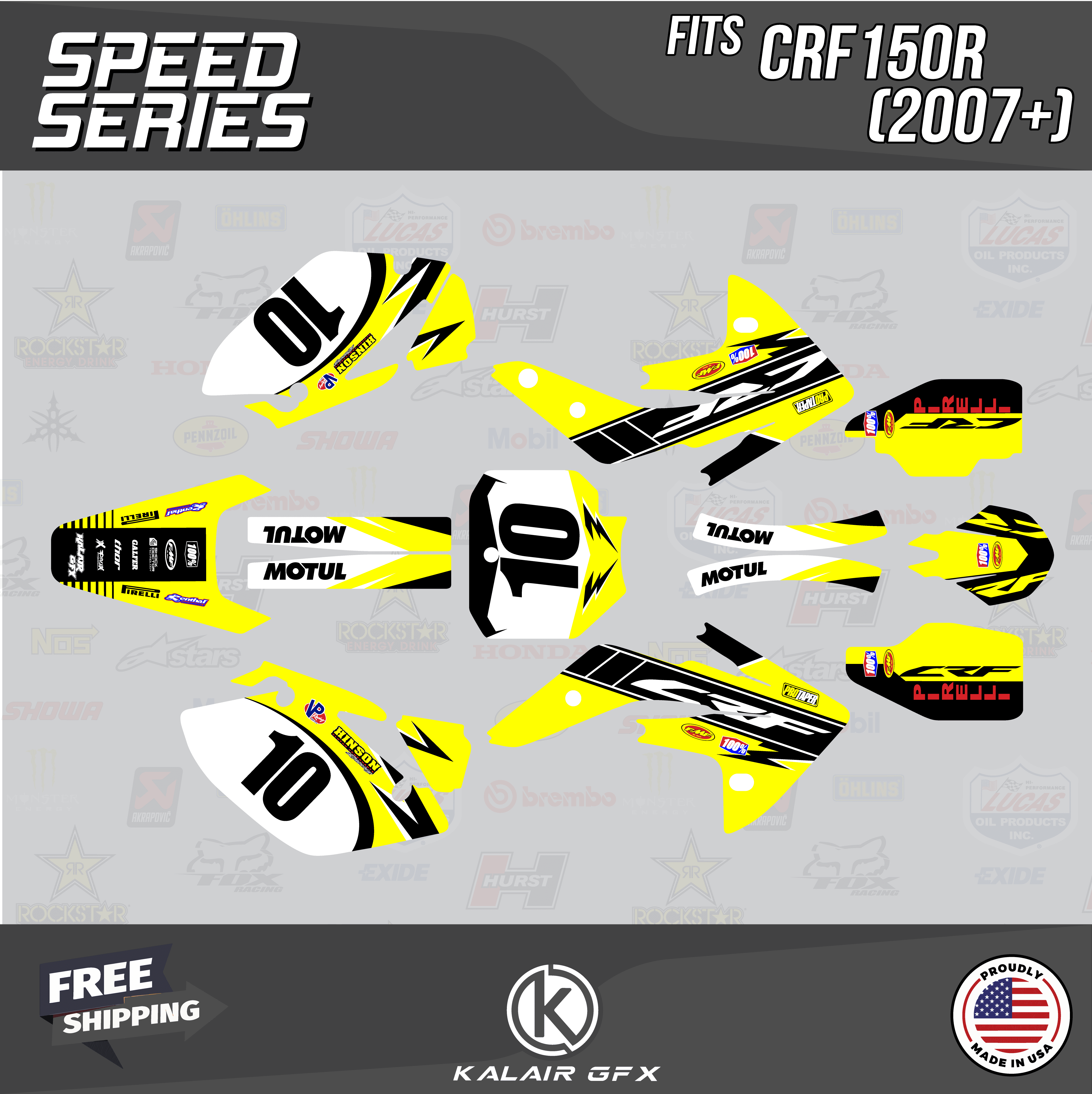 Kalair GFX Graphics Kit for Honda CRF150R (2007-2023) Speed Series ...