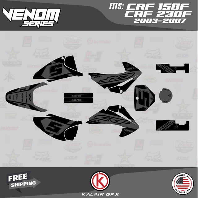 Kalair GFX Graphics Kit for Honda CRF230F (2003-2007) Venom Series ...