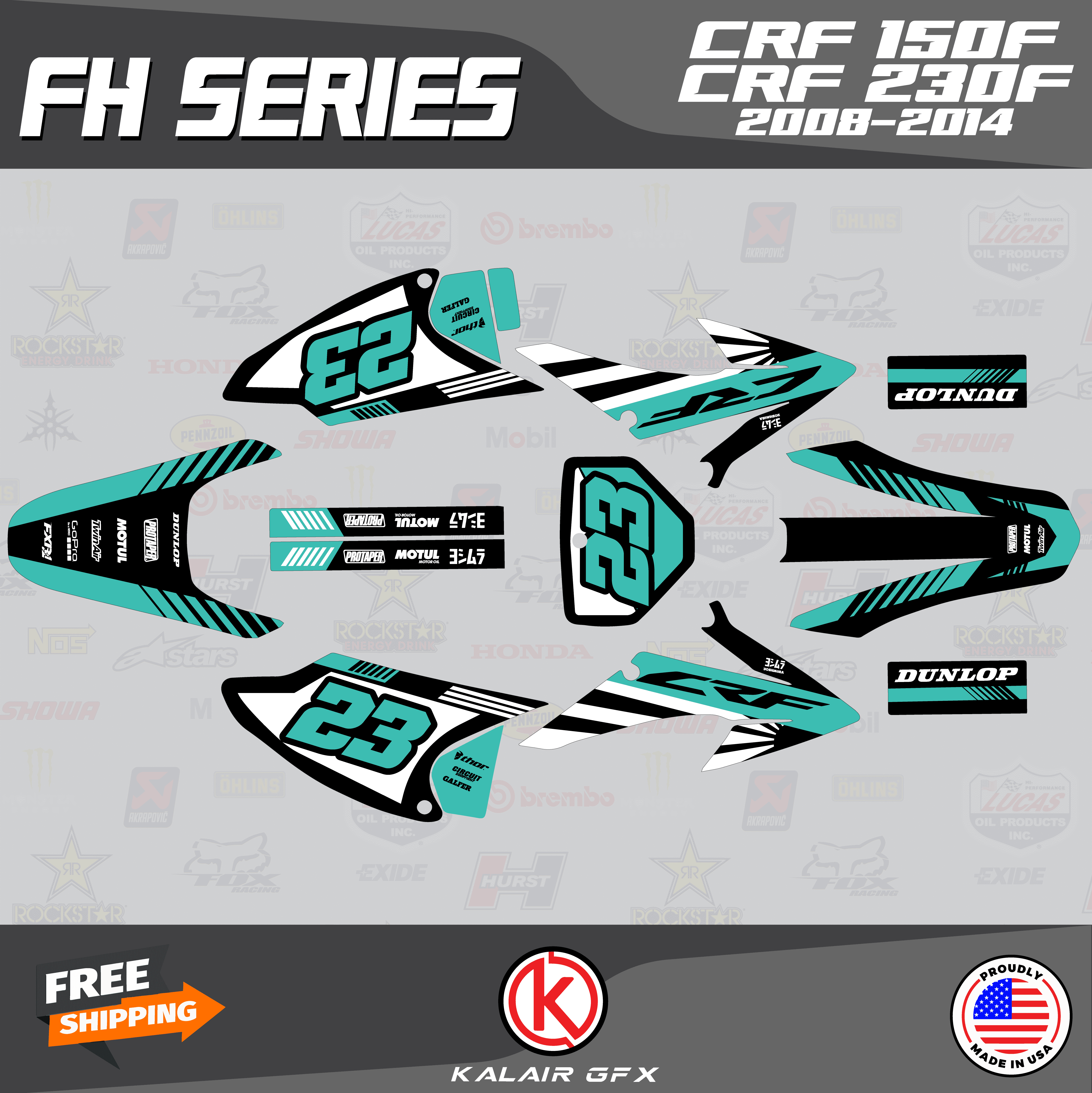 Kalair GFX Graphics Kit for Honda CRF230F (2008-2014) Fh Series ...