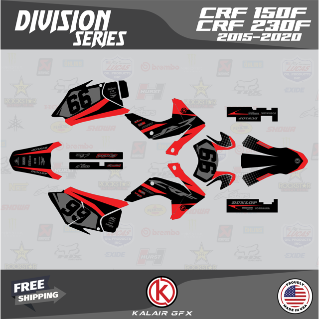 Kalair GFX Graphics Kit for Honda CRF230F (2015-2020) Division Series ...