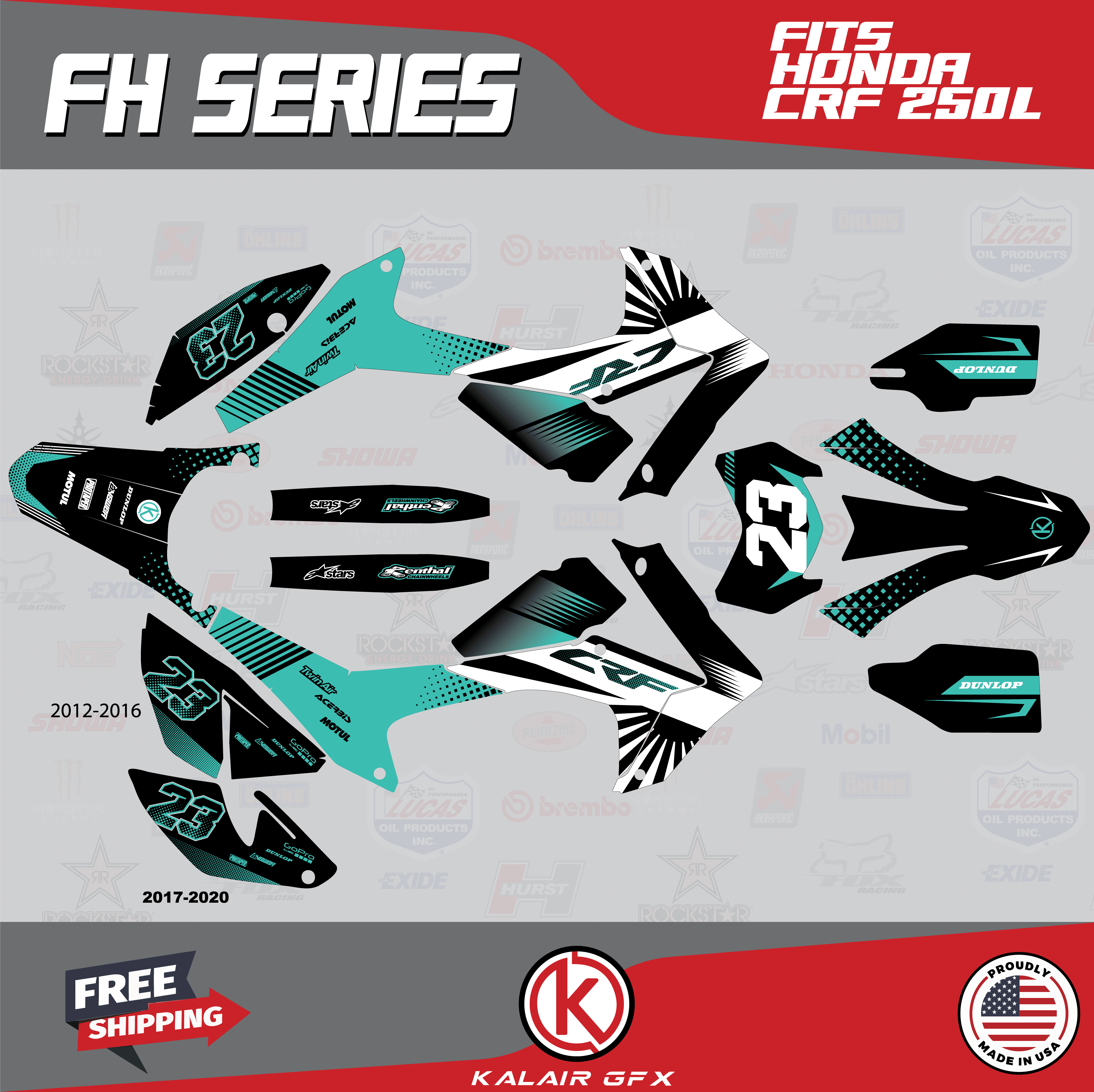 Kalair GFX Graphics Kit for Honda CRF250L (2017-2020) Fh Series ...