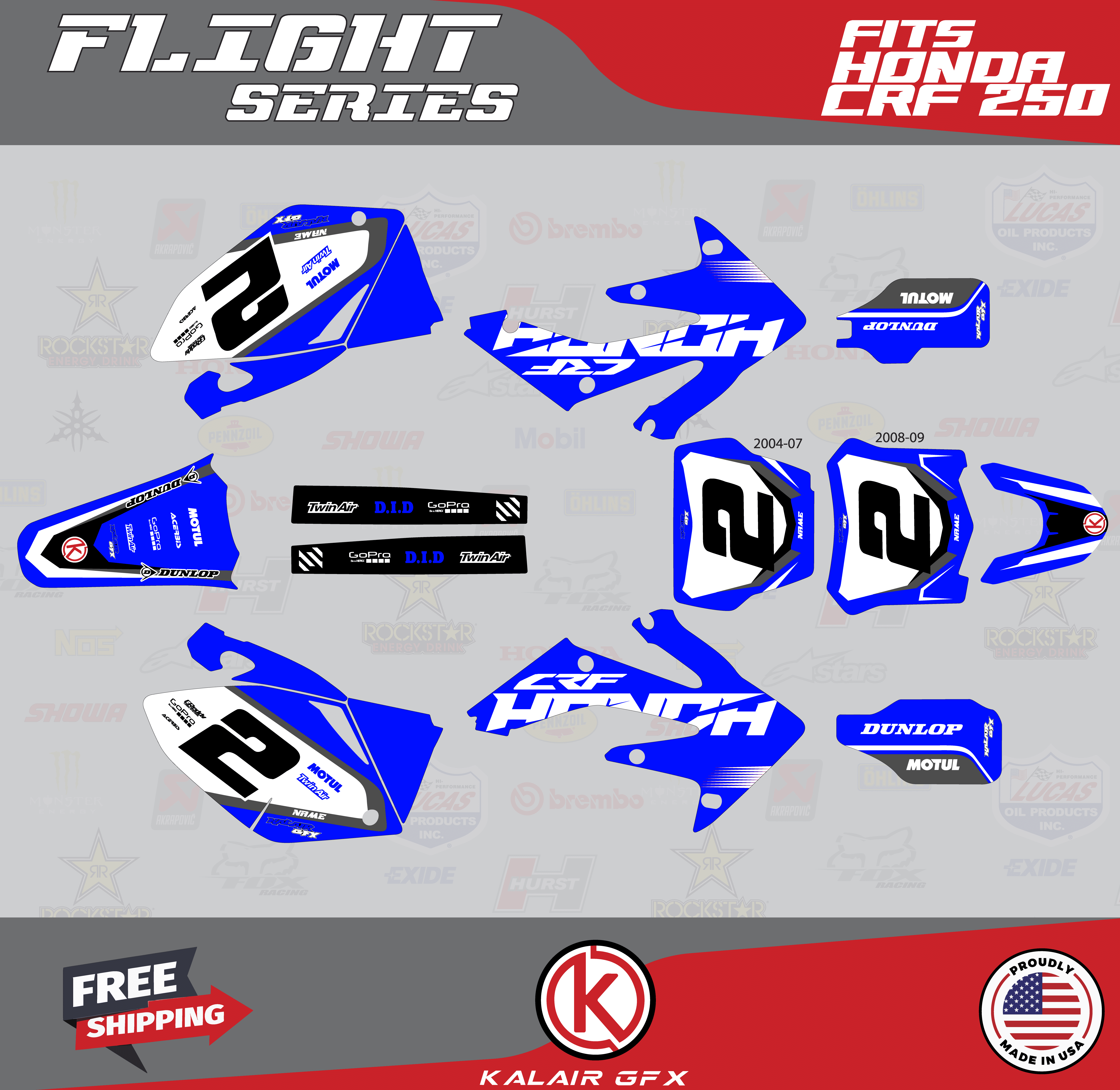 Motorcycle Graphics Custom CRF250 Motorcycle Decals Kit | SVIOR ...
