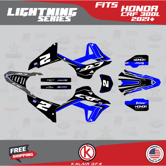 Kalair GFX Graphics Kit for Honda CRF300L (2021+) Lightning Series ...