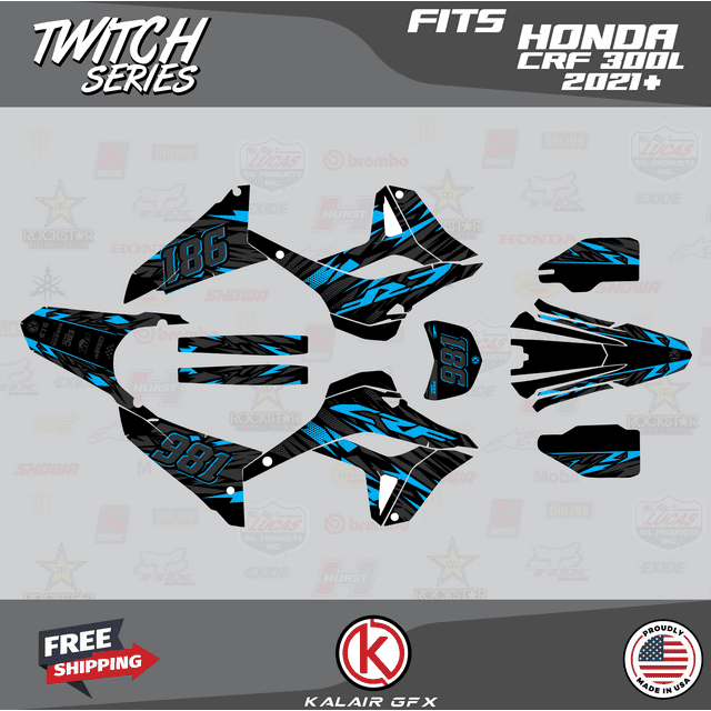 Kalair GFX Graphics Kit for Honda CRF300L (2021+) Twitch Series ...