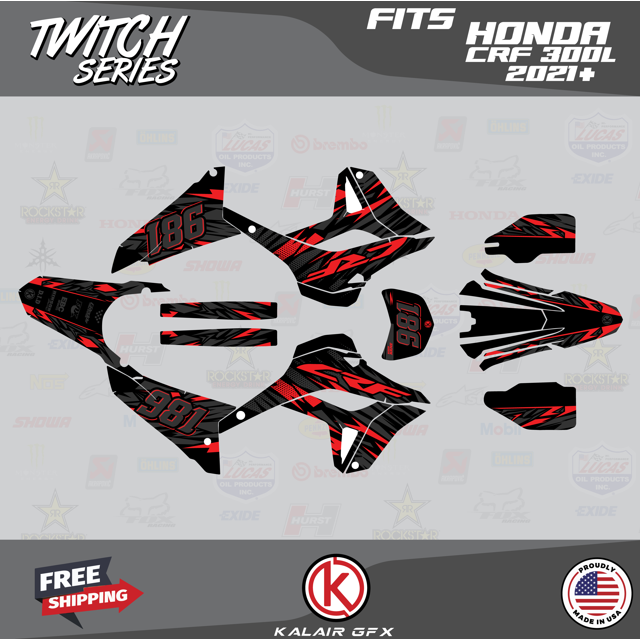 Kalair GFX Graphics Kit for Honda CRF300L (2021+) Twitch Series ...