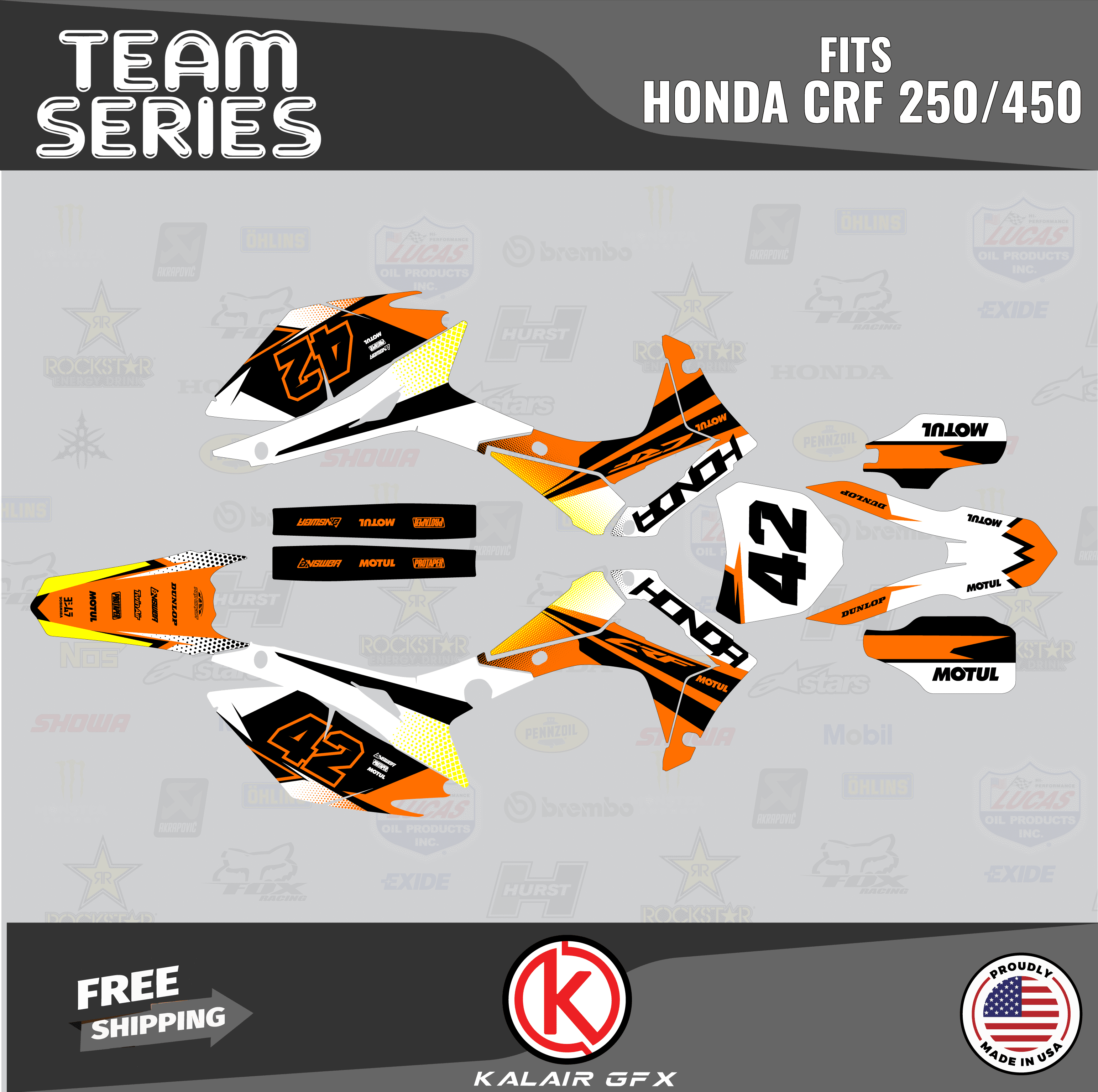 Kalair GFX Graphics Kit for Honda CRF450R (2013-2016) Team Series ...