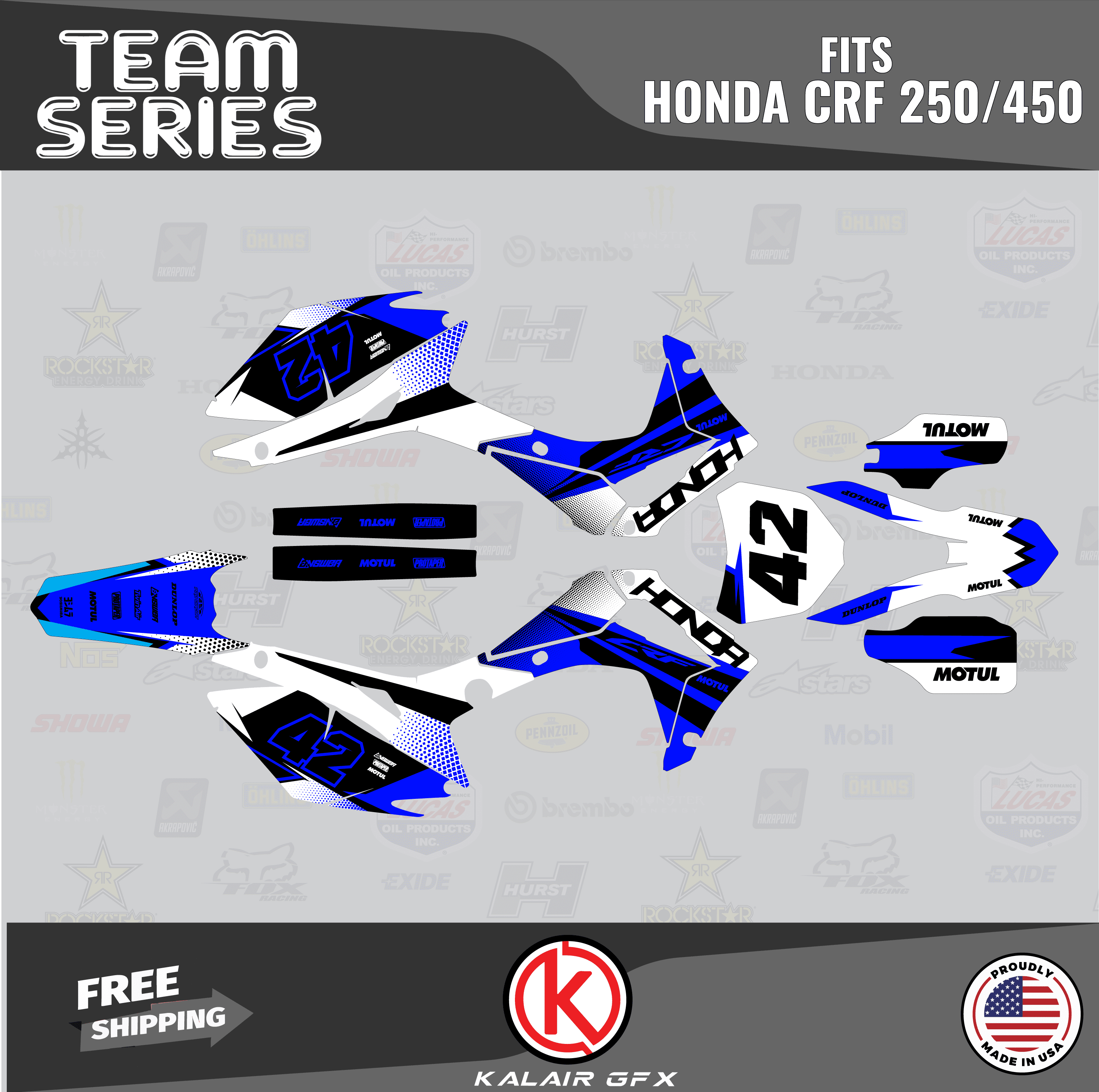 Kalair GFX Graphics Kit for Honda CRF450R (2013-2016) Team Series ...