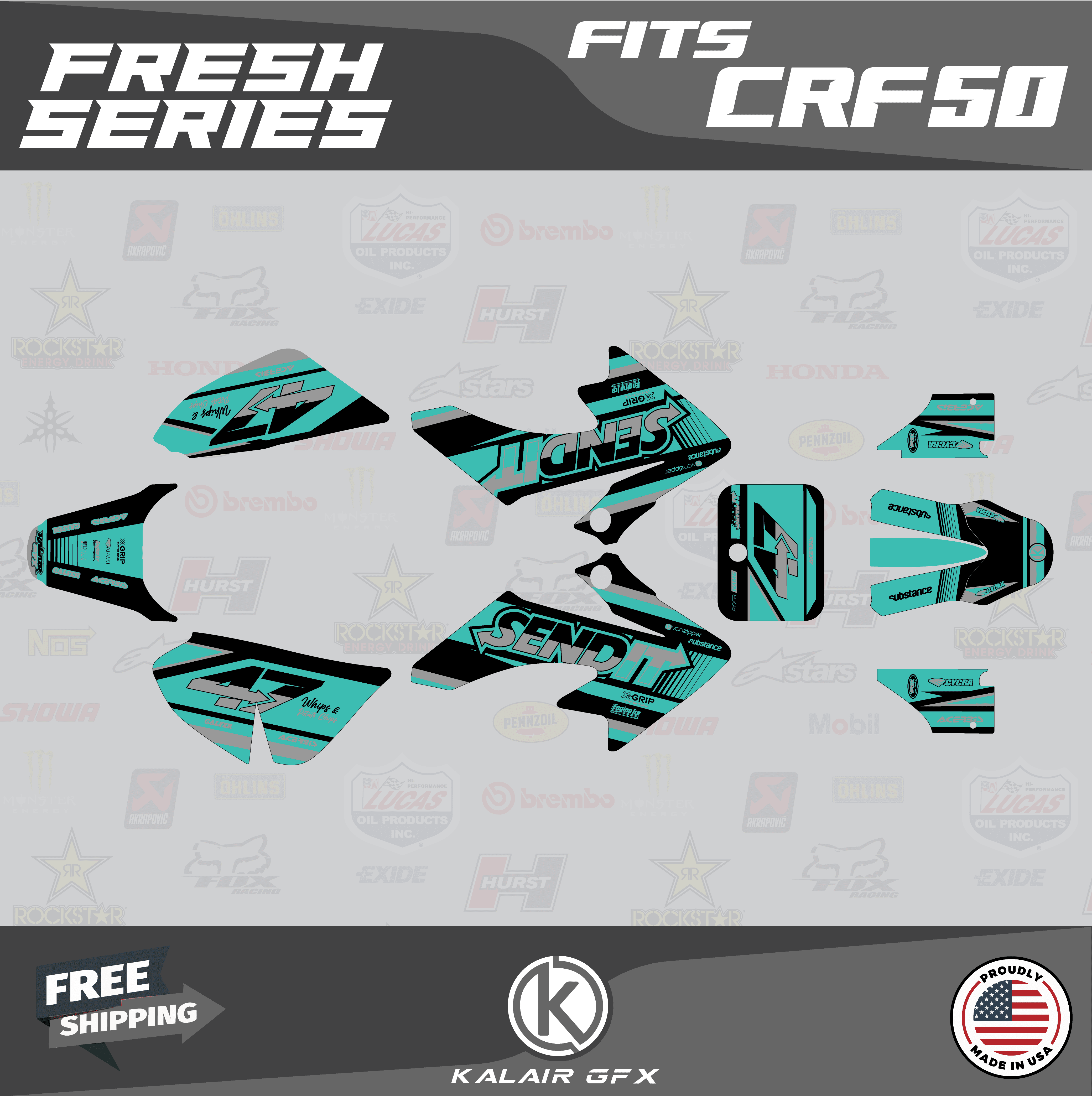 Kalair GFX Graphics Kit for Honda CRF50 (2004-2012) Fresh Series ...