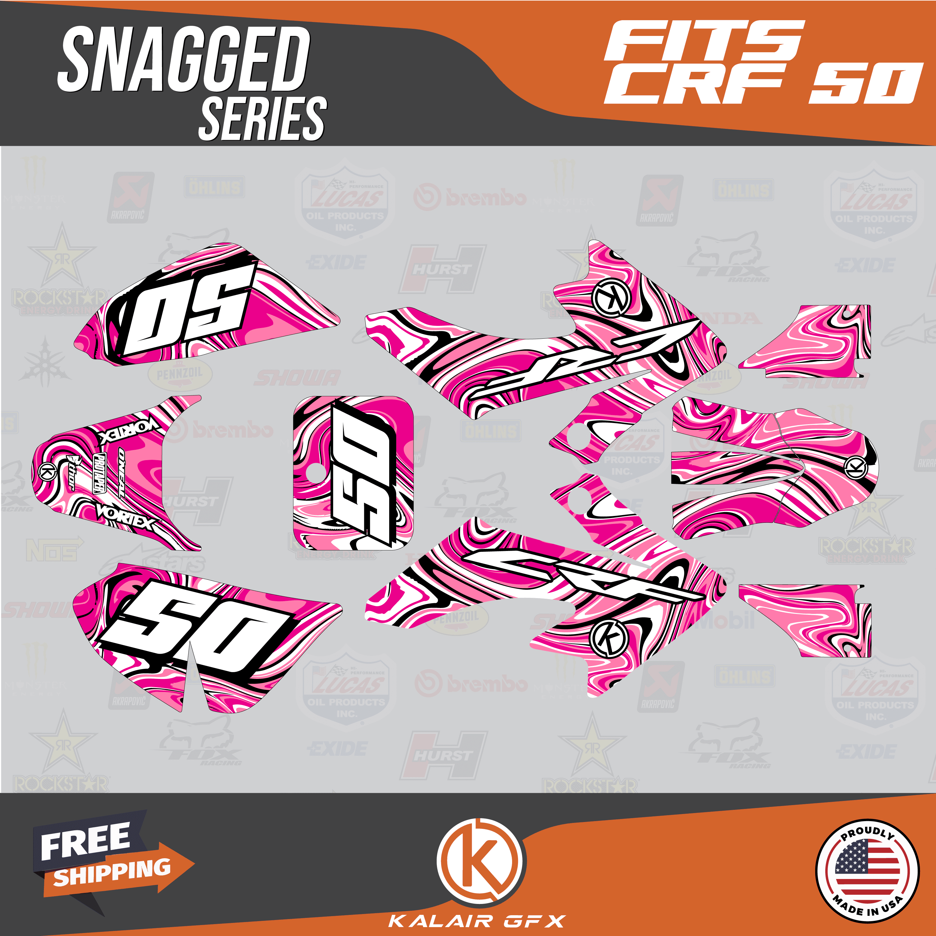 Kalair GFX Graphics Kit for Honda CRF50 (2004-2012) Snagged Series ...