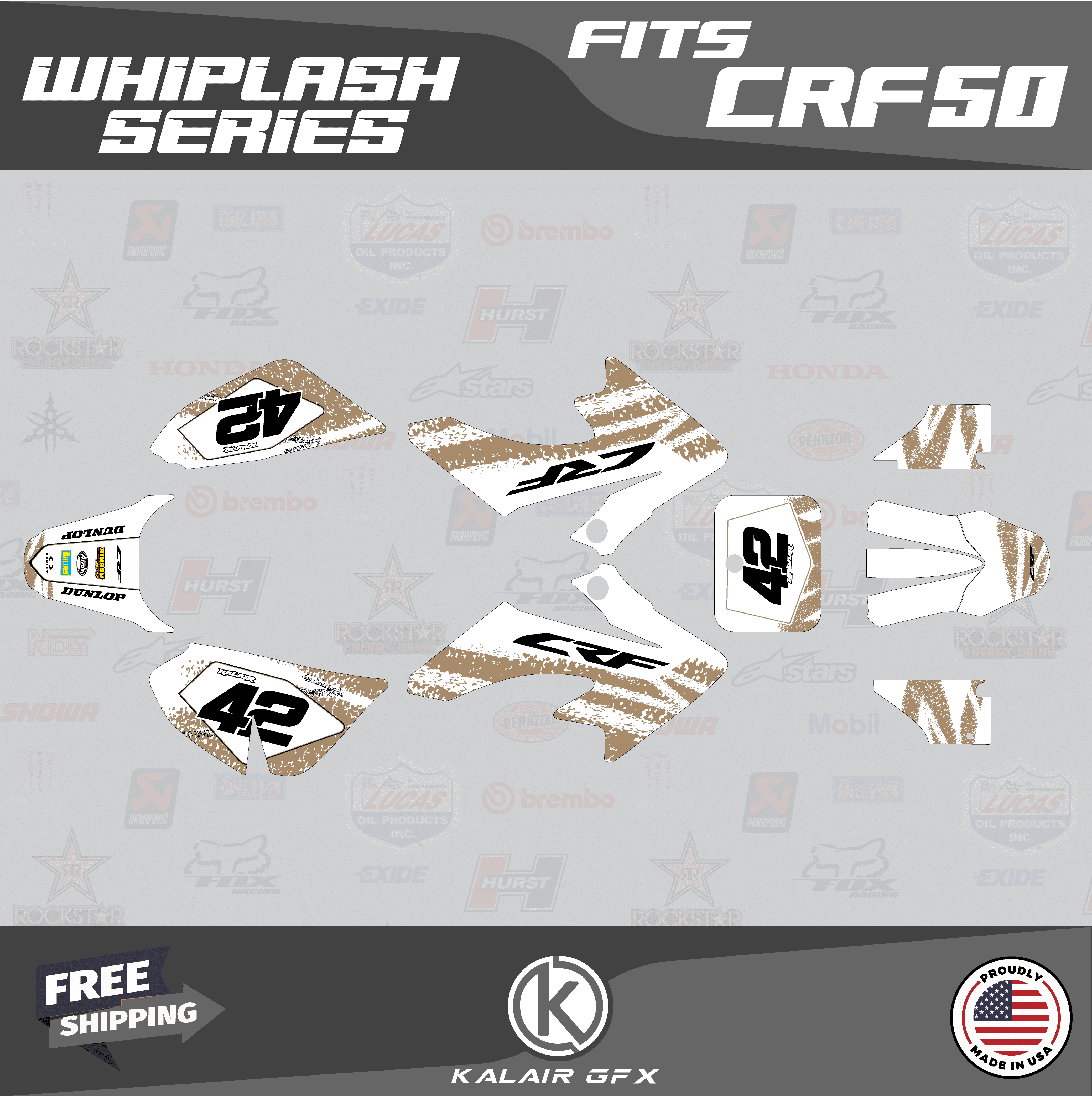 Kalair GFX Graphics Kit for Honda CRF50 (2004-2012) Whiplash Series ...
