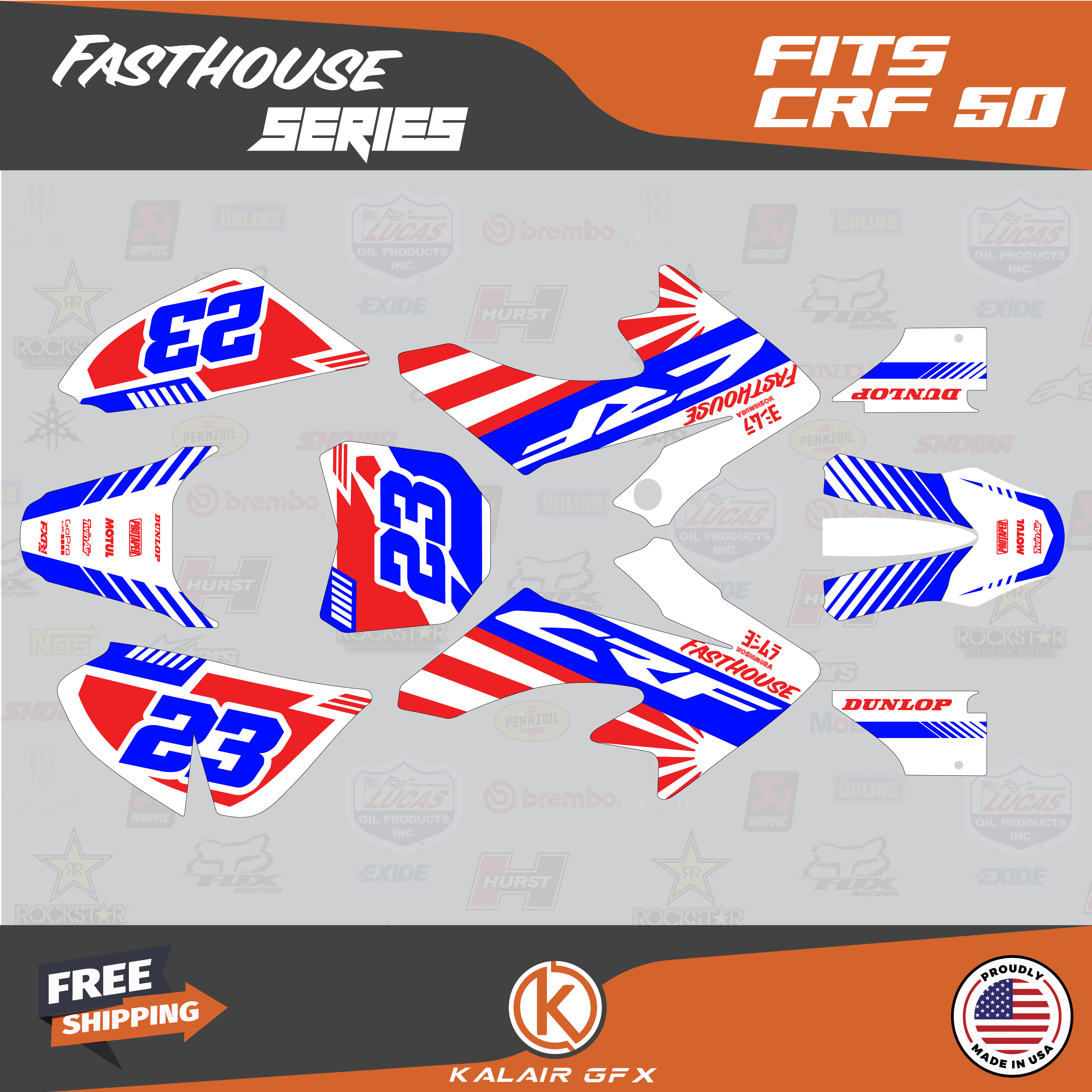 Kalair GFX Graphics Kit for Honda CRF50 (2013+) Fh Series - Walmart.com