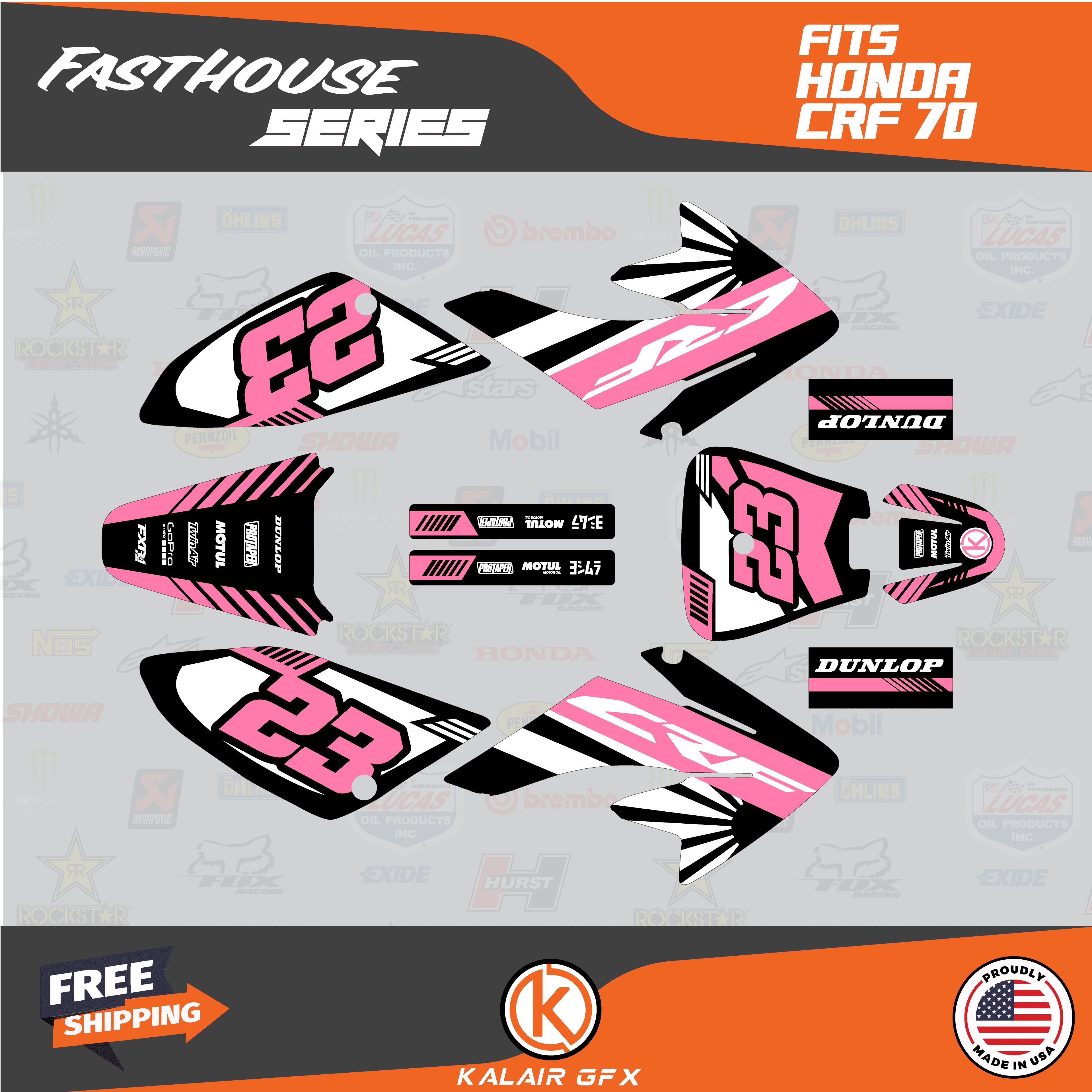 Kalair GFX Graphics Kit for Honda CRF70 (2004-2023) Fh Series - Walmart.com