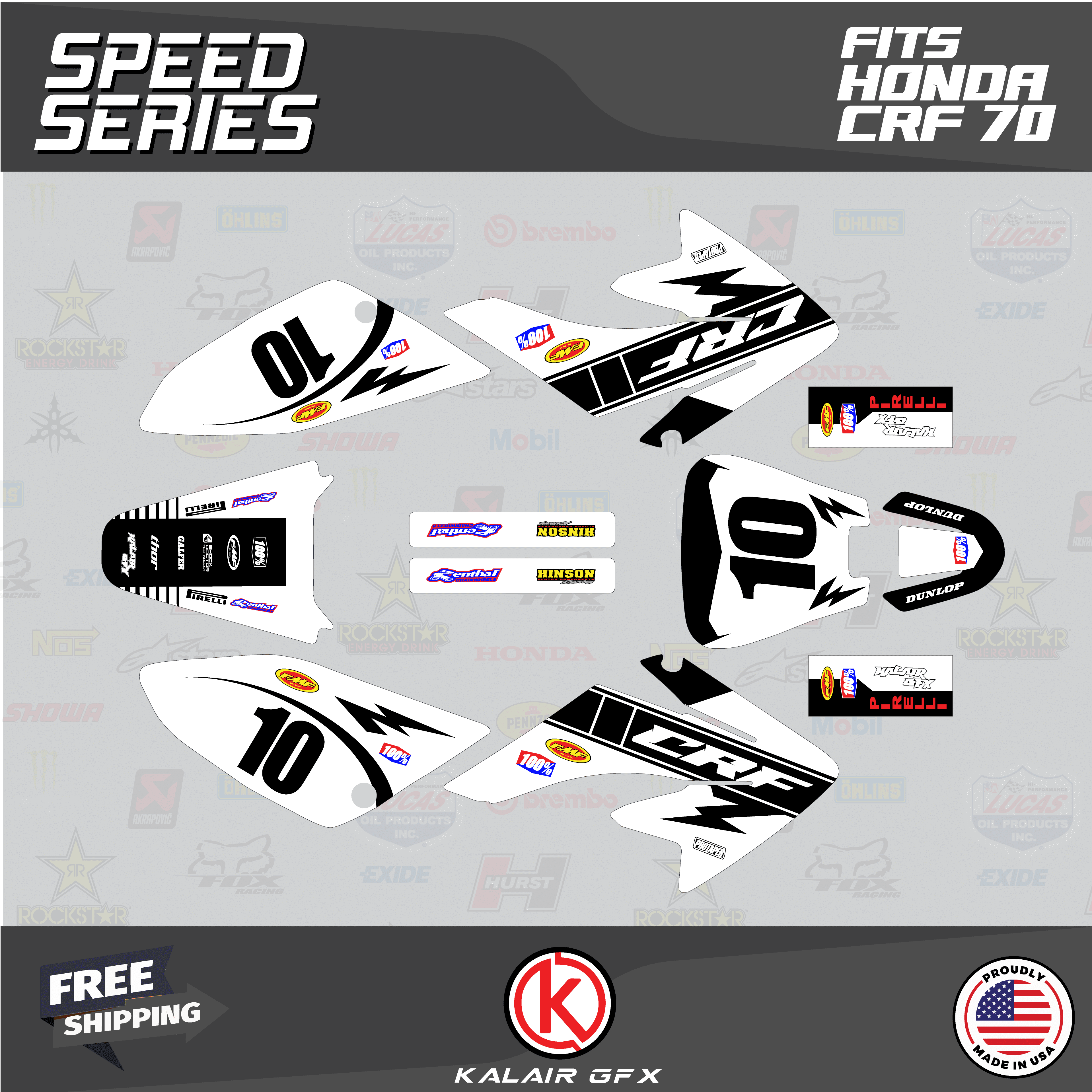 Kalair GFX Graphics Kit for Honda CRF70 (2004-2023) Speed Series ...