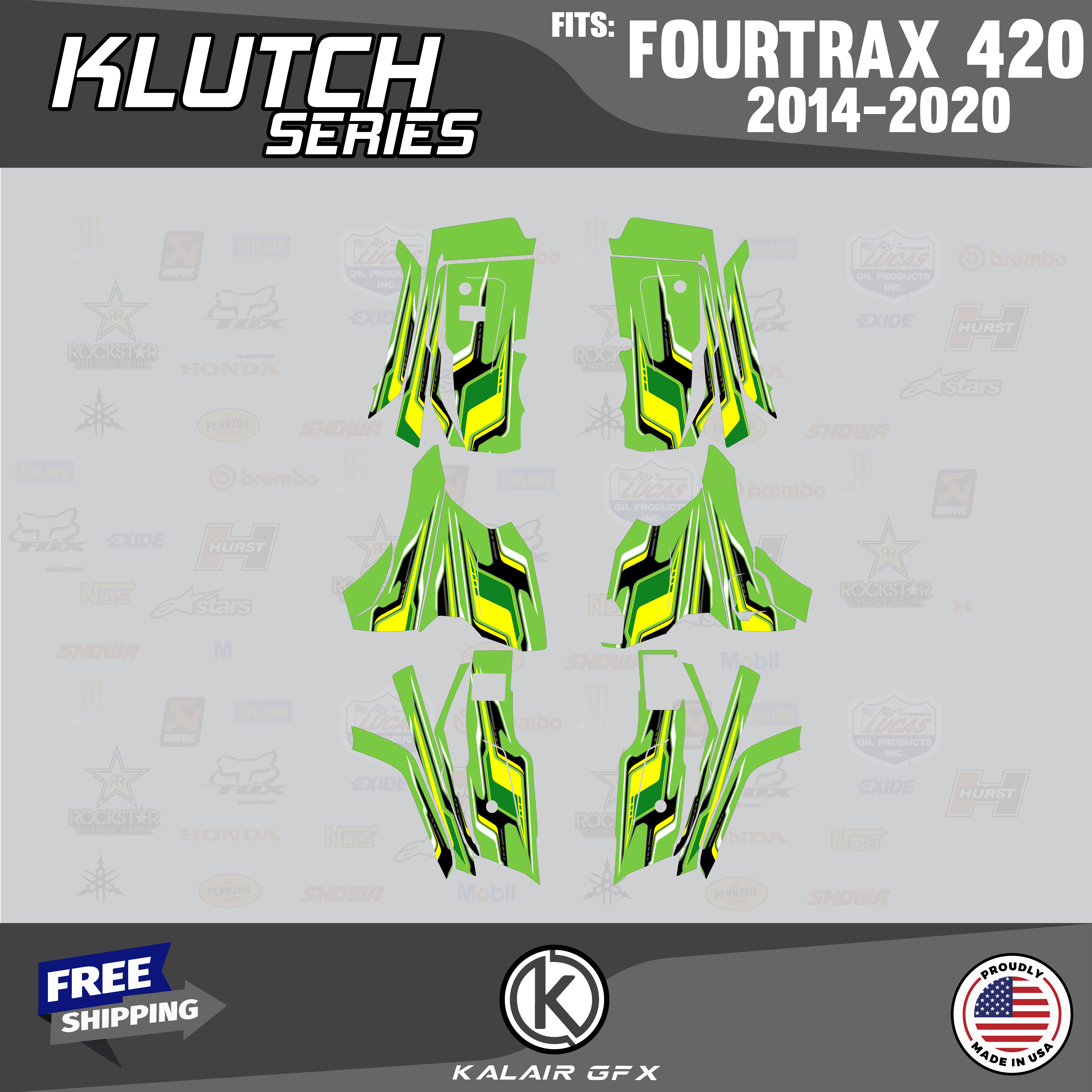 Kalair GFX Graphics Kit for Honda Fourtrax 420 (2014-2020) Klutch ...