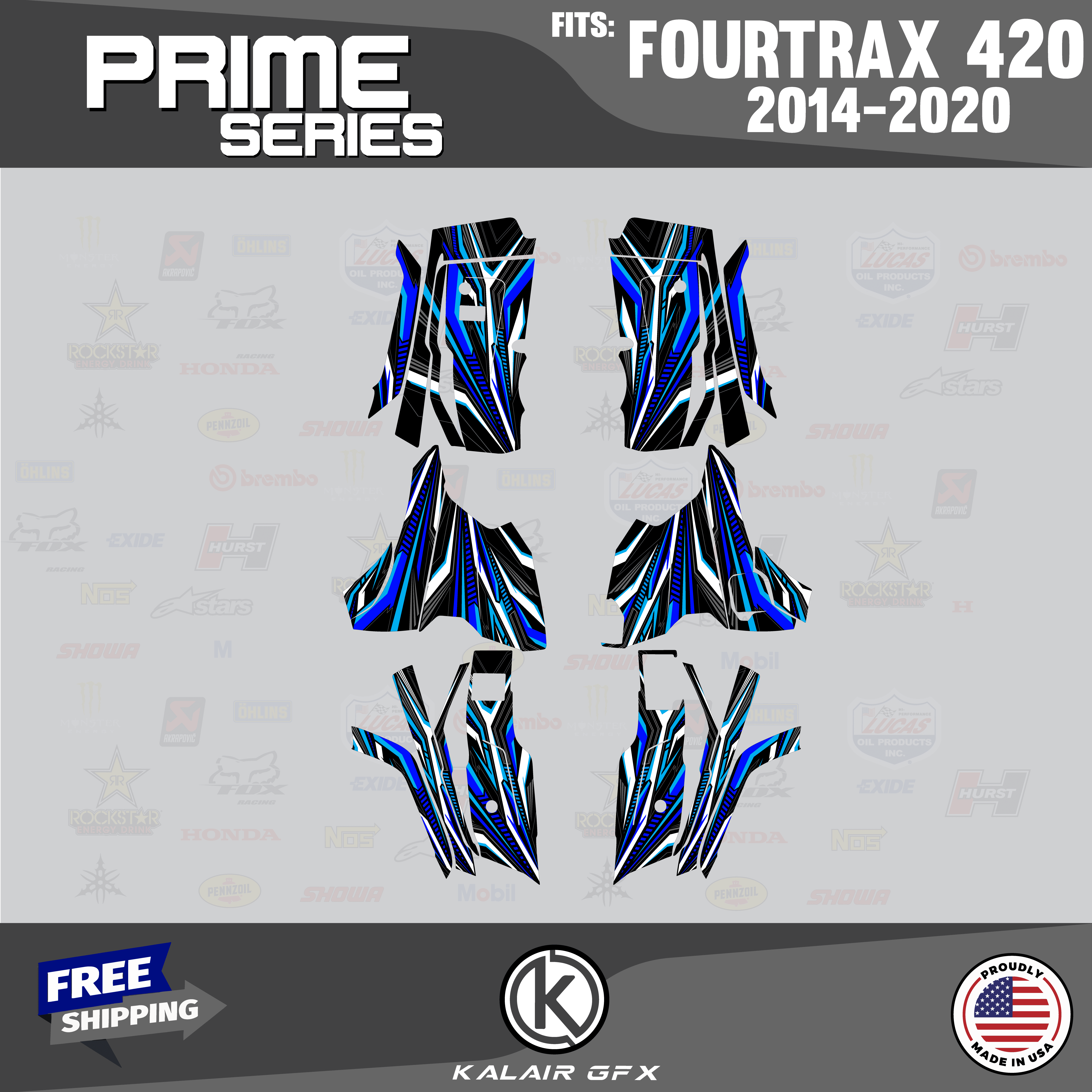Kalair GFX Graphics Kit for Honda Fourtrax 420 (2014-2020) Prime Series ...