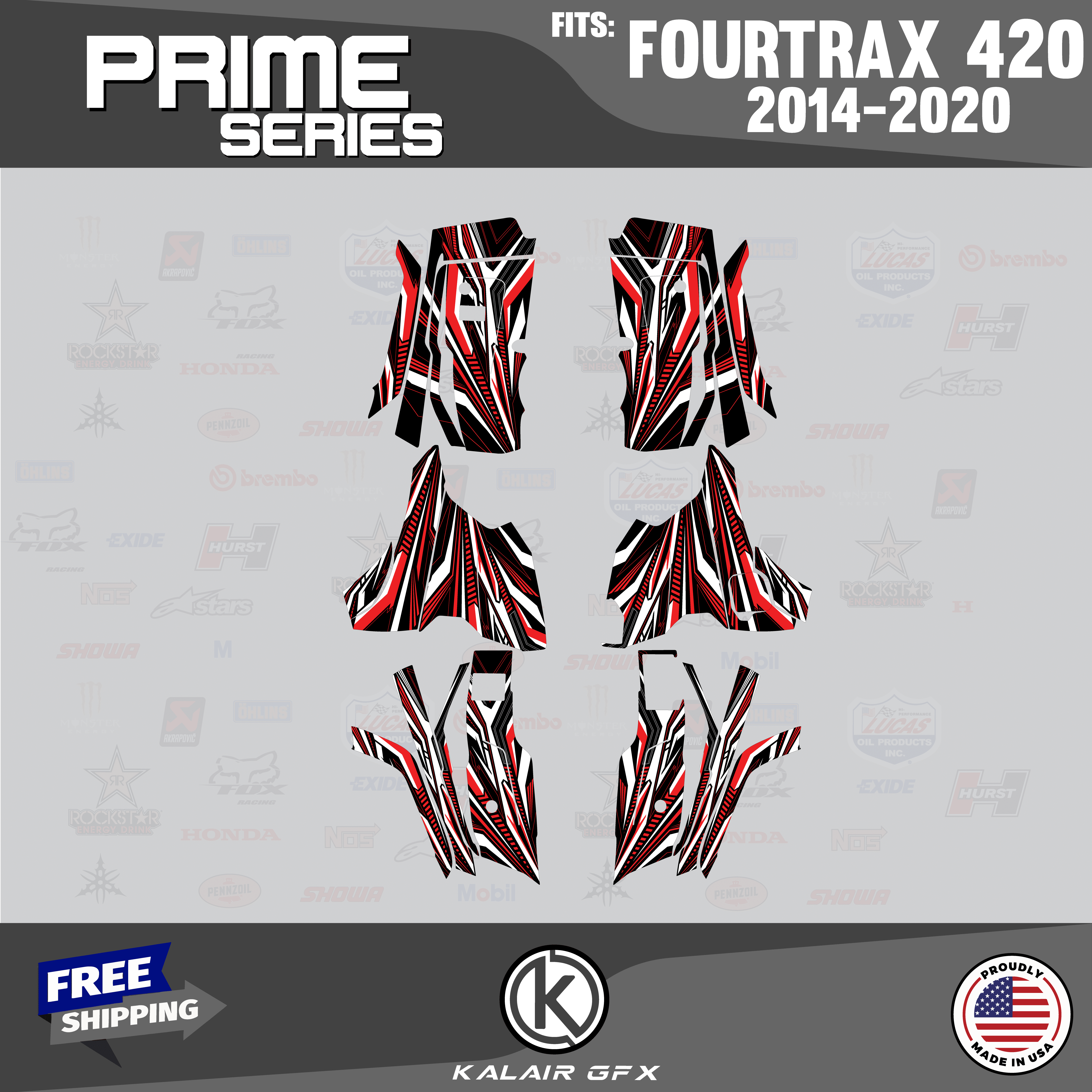 Kalair GFX Graphics Kit for Honda Fourtrax 420 (2014-2020) Prime Series ...