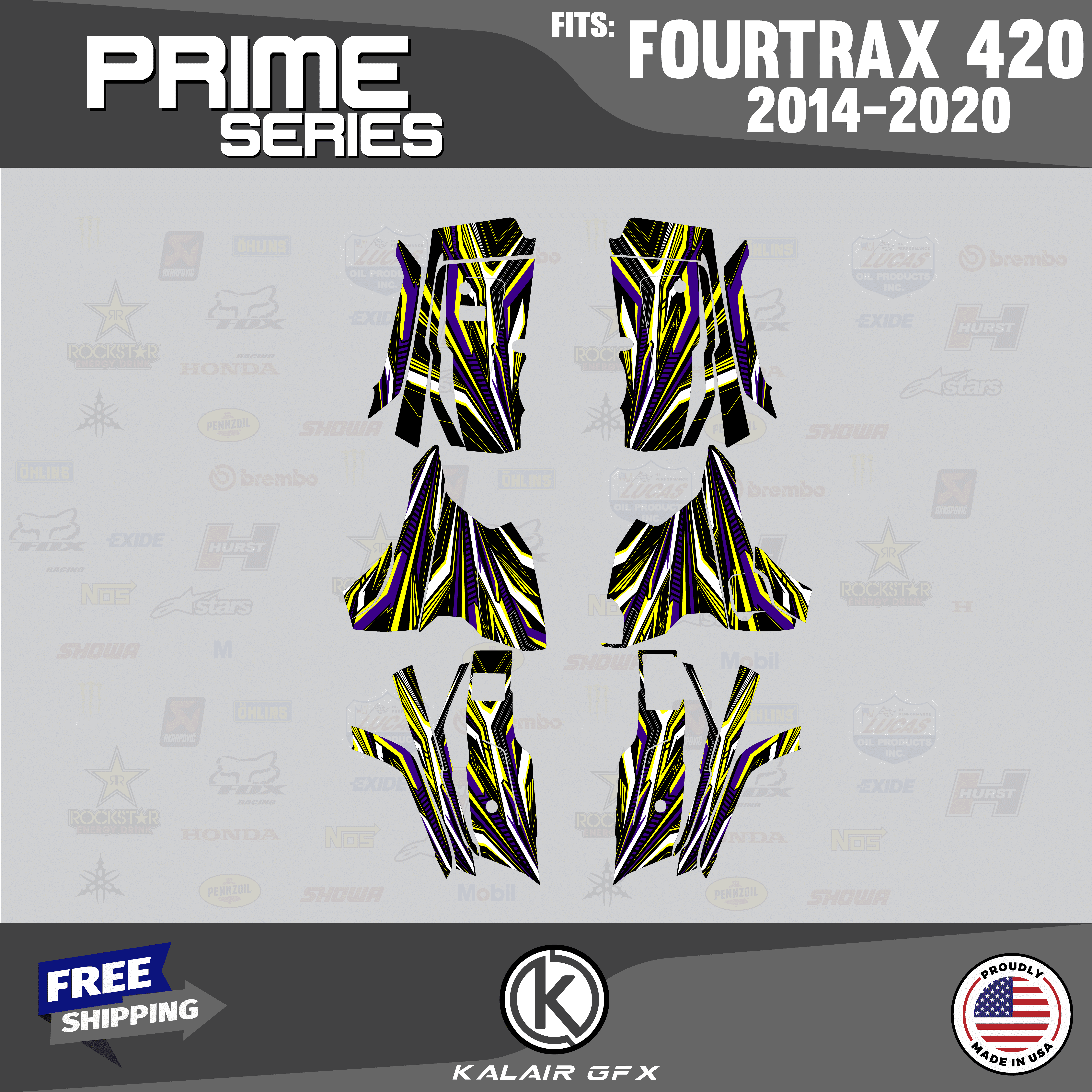 Kalair GFX Graphics Kit for Honda Fourtrax 420 (2014-2020) Prime Series ...