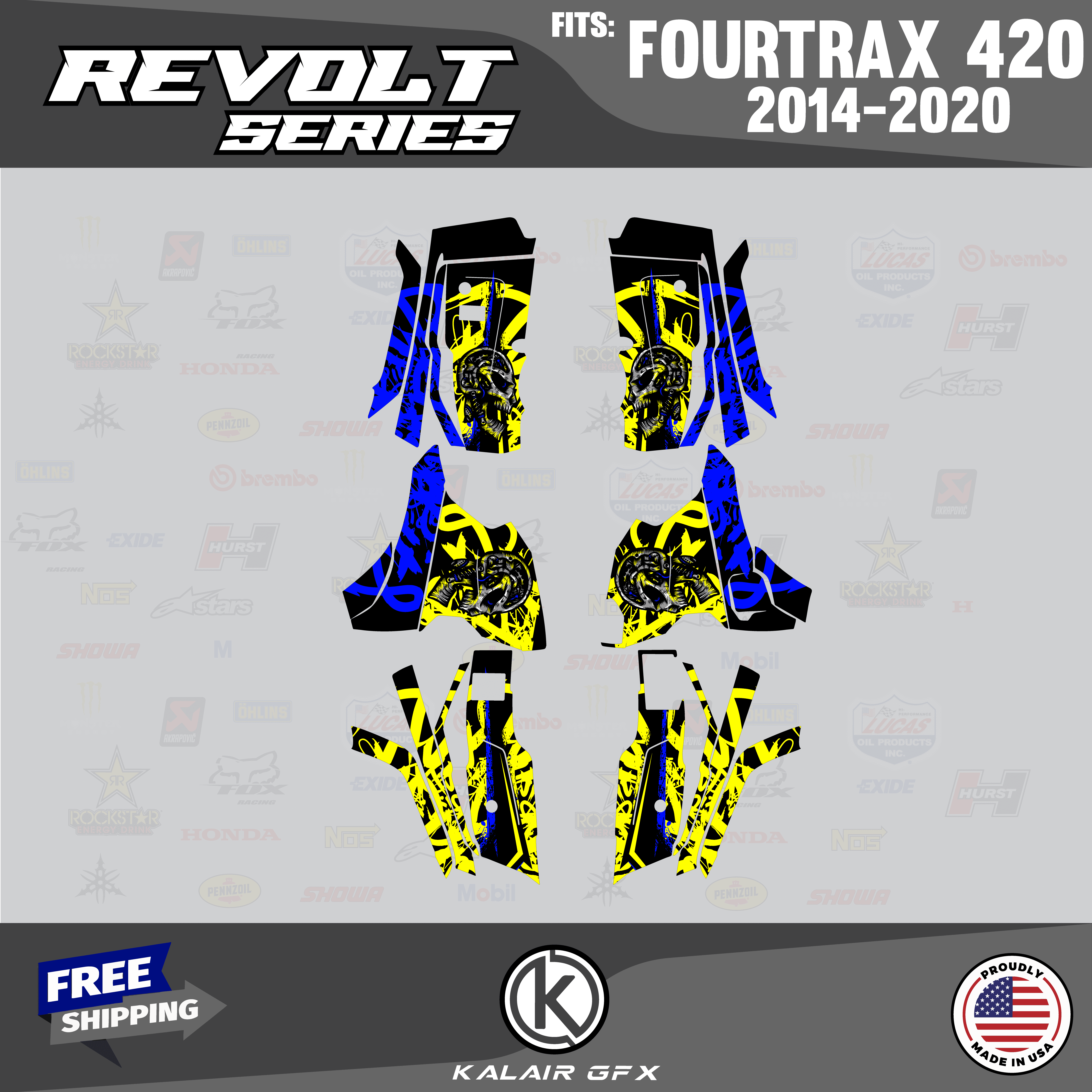 Kalair GFX Graphics Kit for Honda Fourtrax 420 (2014-2020) Revolt ...