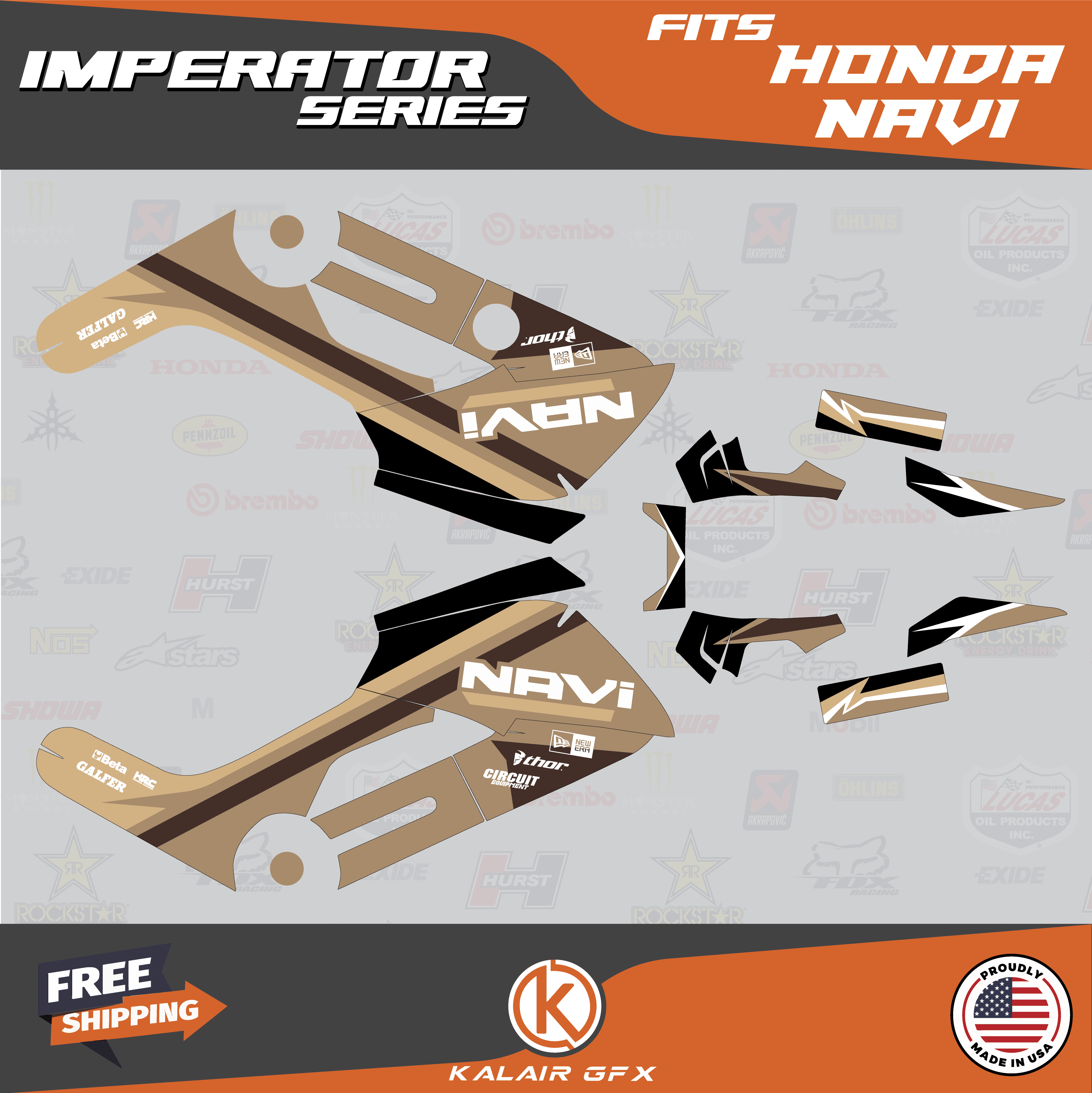 Kalair GFX Graphics Kit for Honda NAVI (2016-2022) Imperator Series ...