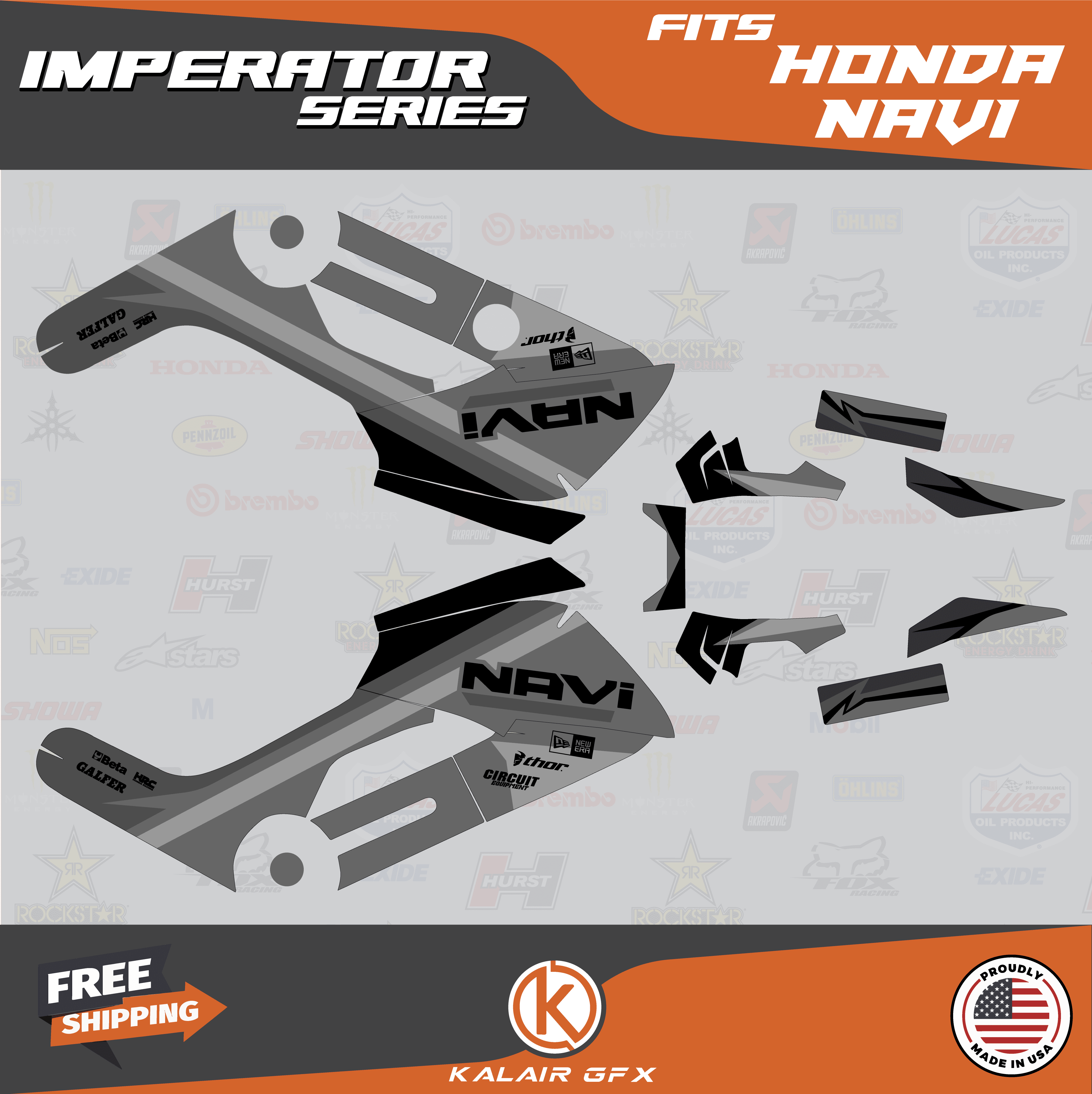 Kalair GFX Graphics Kit for Honda NAVI (2016-2022) Imperator Series ...