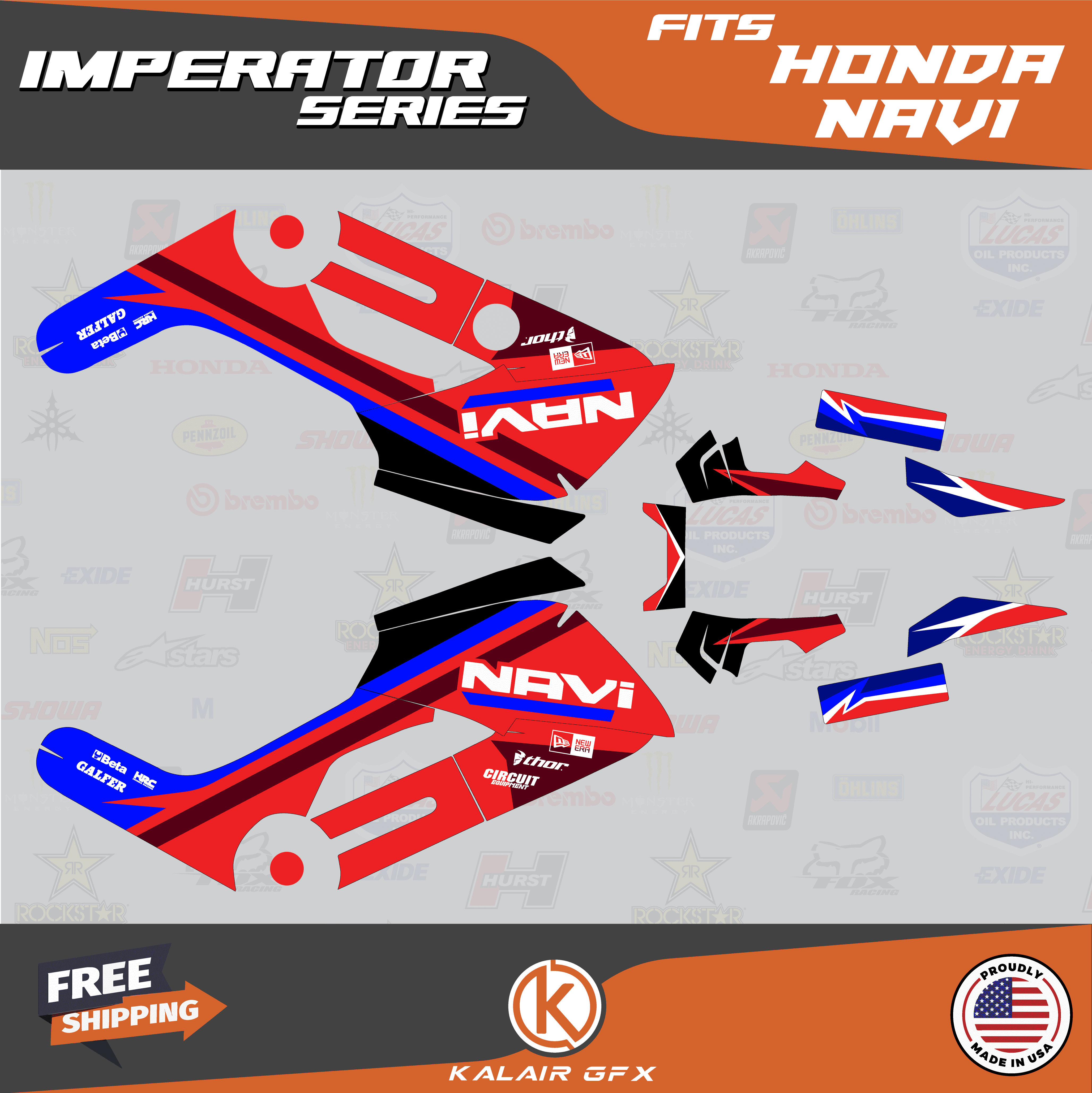 Kalair GFX Graphics Kit for Honda NAVI (2016-2022) Imperator Series ...