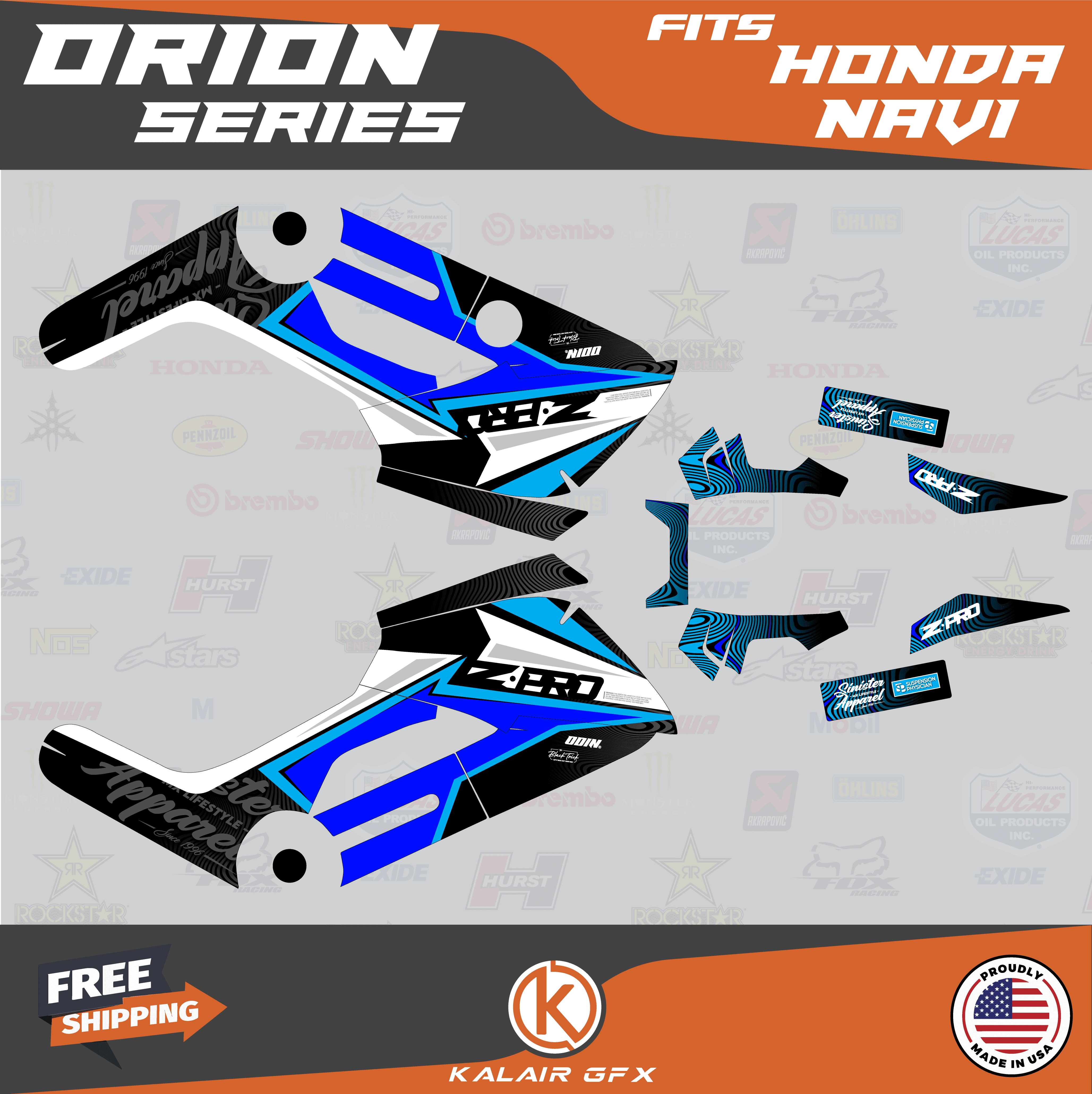 Kalair GFX Graphics Kit for Honda NAVI (2016-2022) Orion Series ...
