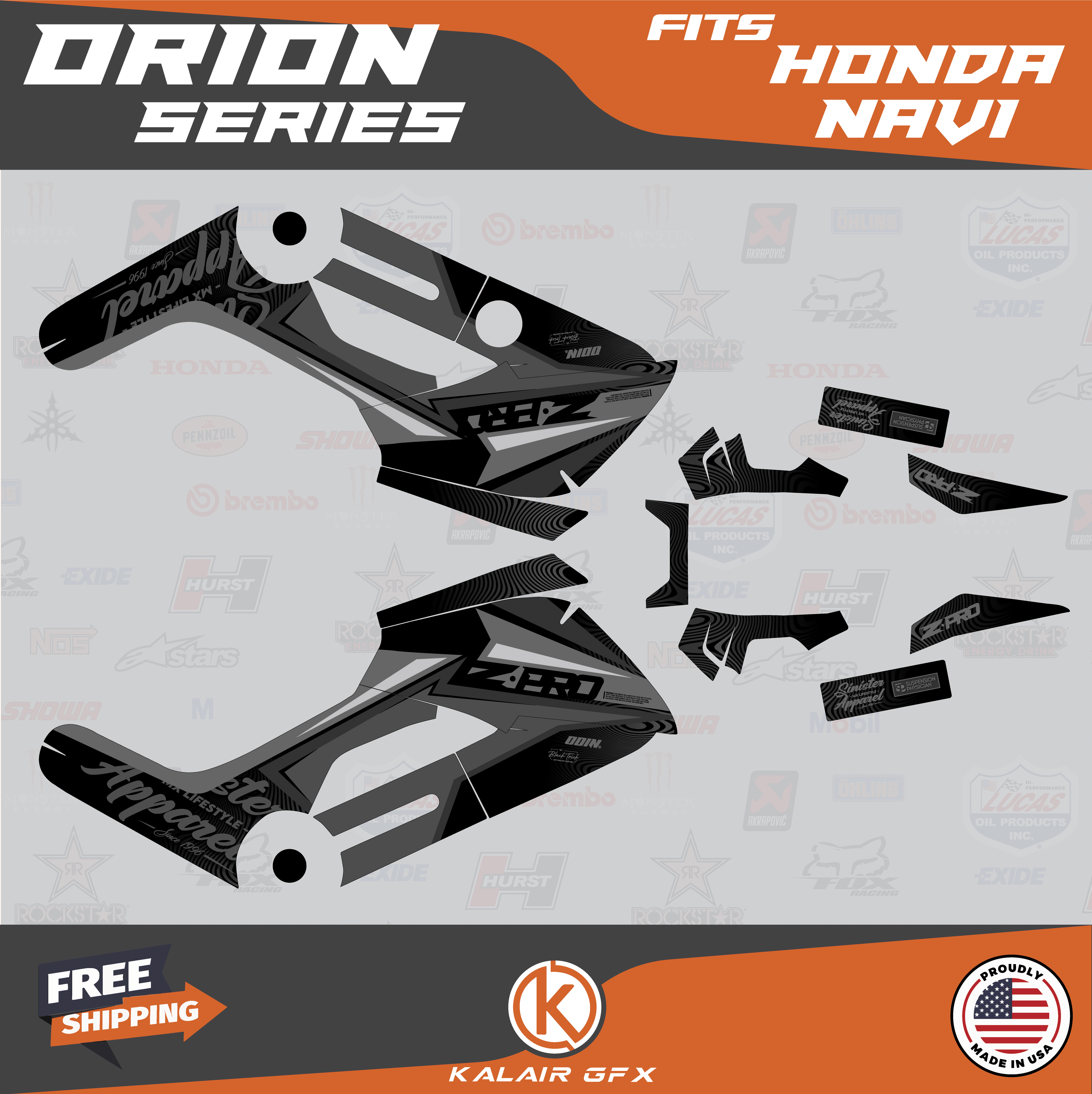 Kalair GFX Graphics Kit for Honda NAVI (2016-2022) Orion Series ...