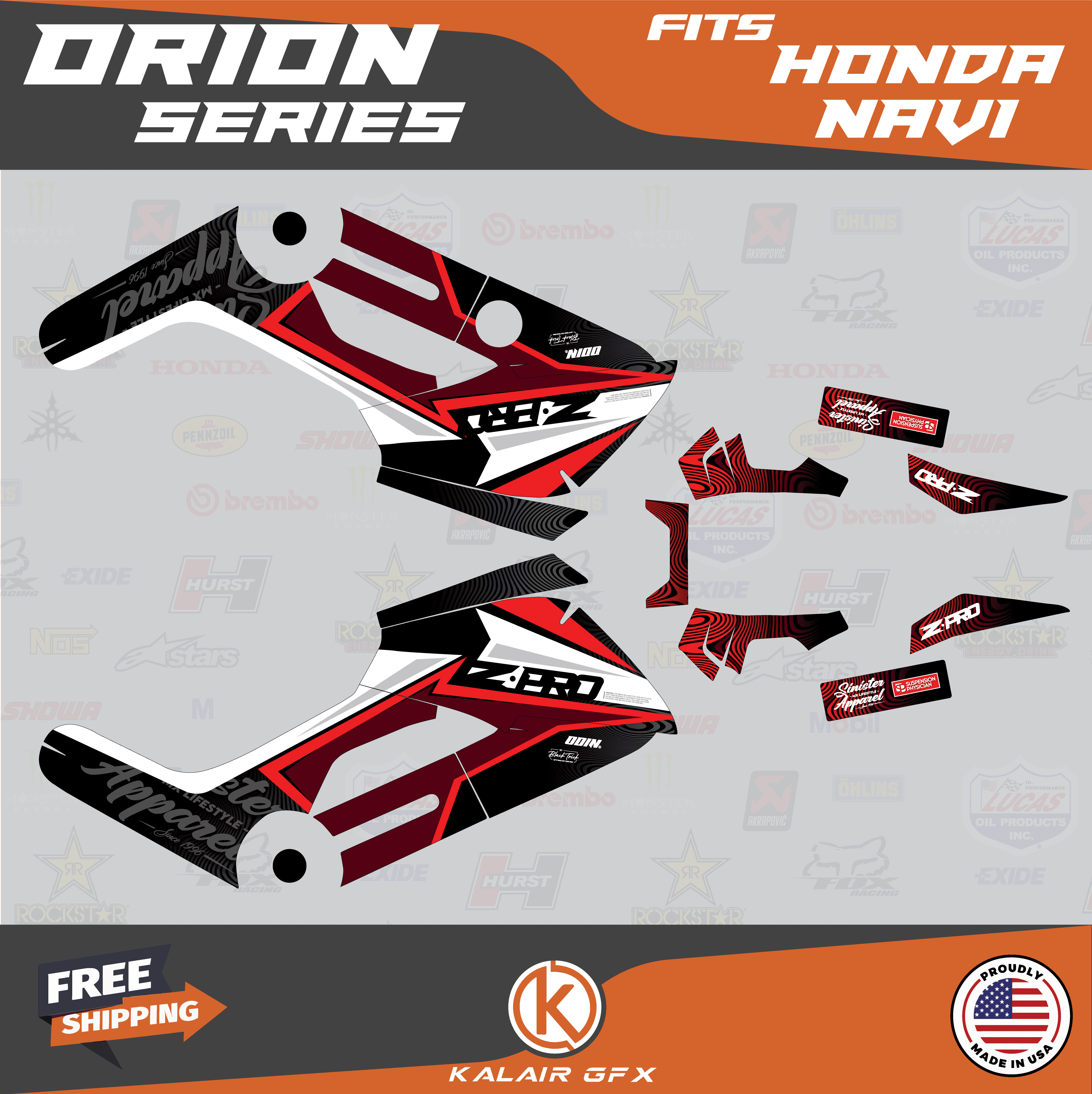 Kalair GFX Graphics Kit for Honda NAVI (2016-2022) Orion Series ...