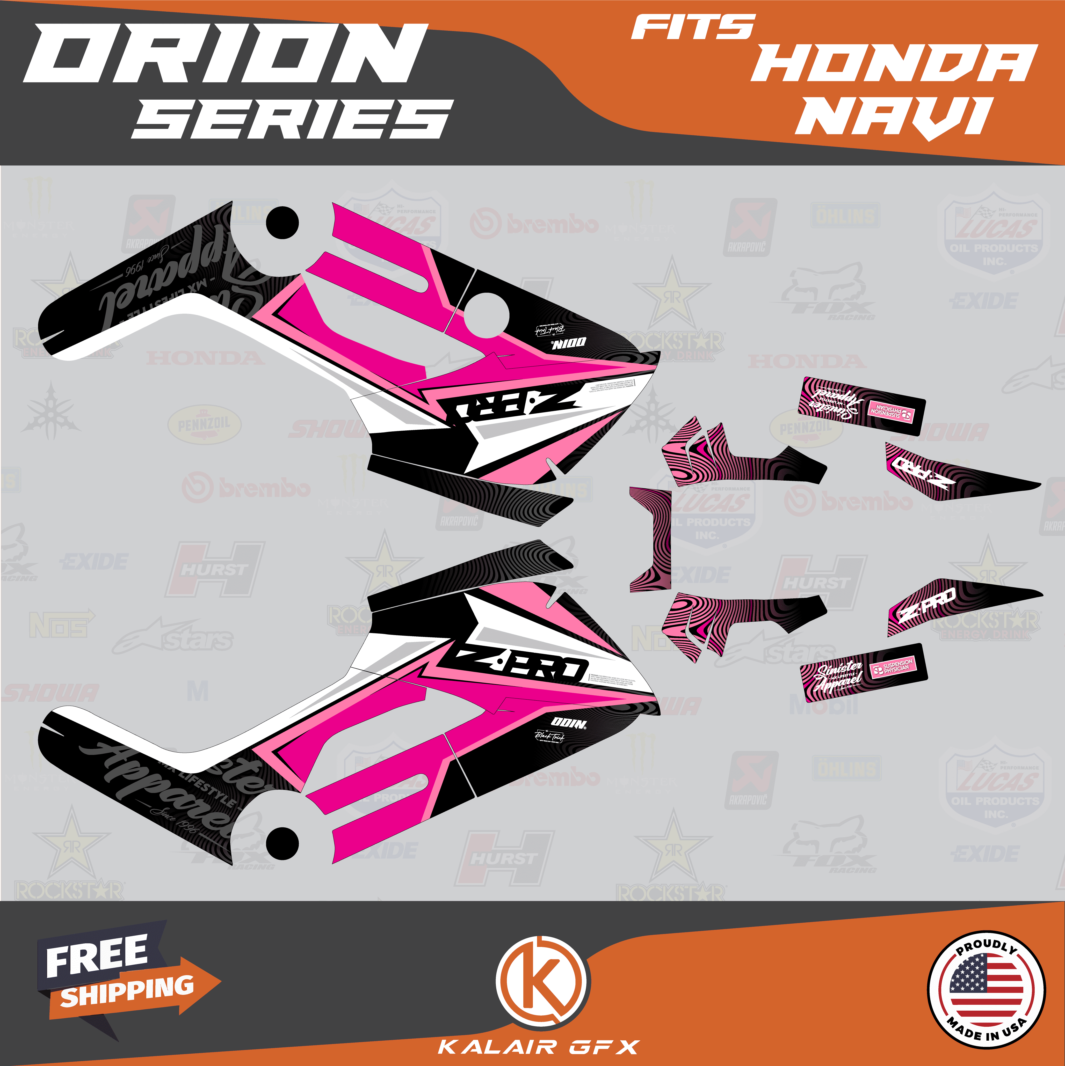 Kalair GFX Graphics Kit for Honda NAVI (2016-2022) Orion Series ...