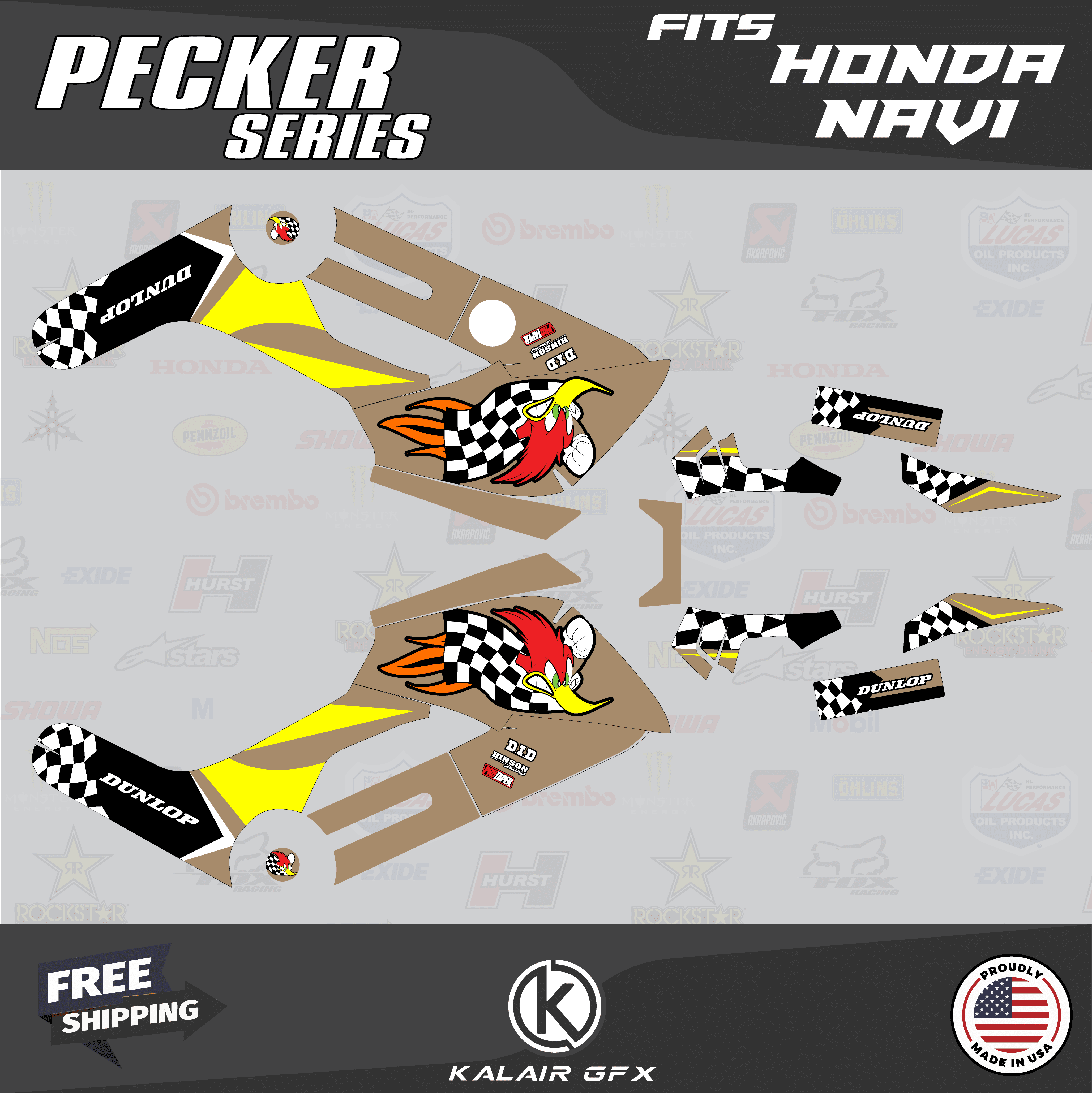 Kalair GFX Graphics Kit for Honda NAVI (2016-2022) Pecker Series ...