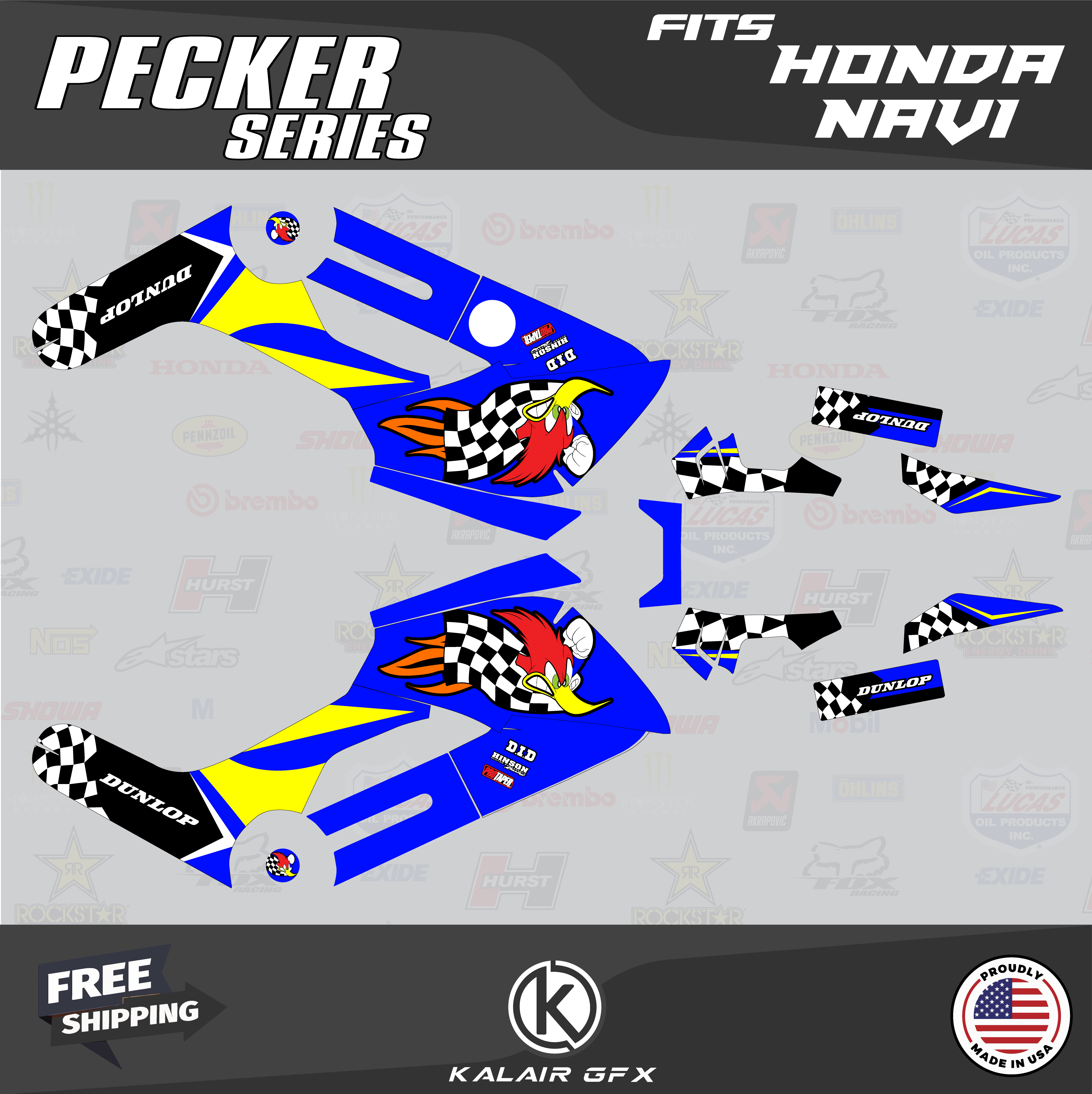Kalair GFX Graphics Kit for Honda NAVI (2016-2022) Pecker Series ...