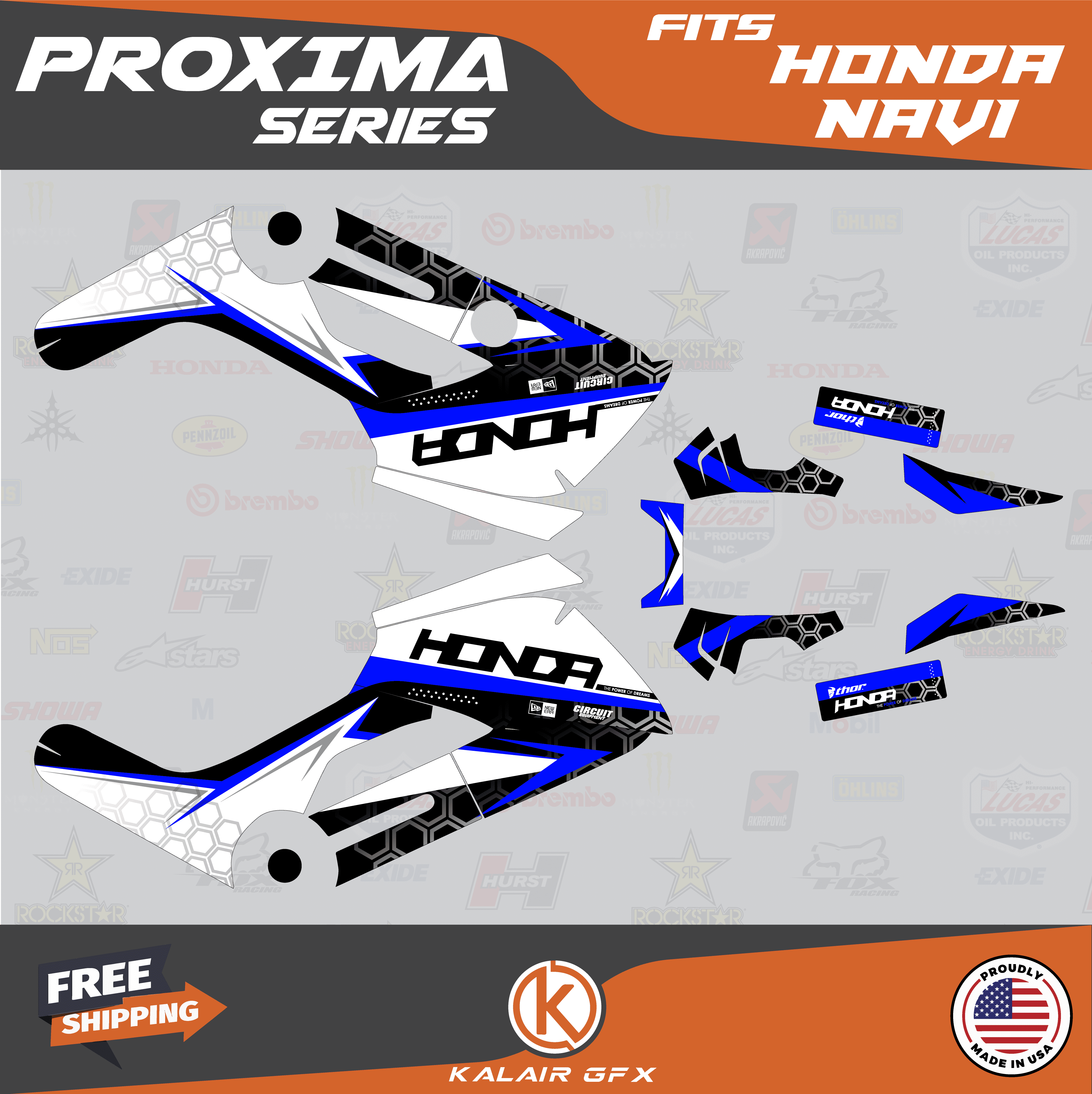 Kalair GFX Graphics Kit for Honda NAVI (2016-2022) Proxima Series ...