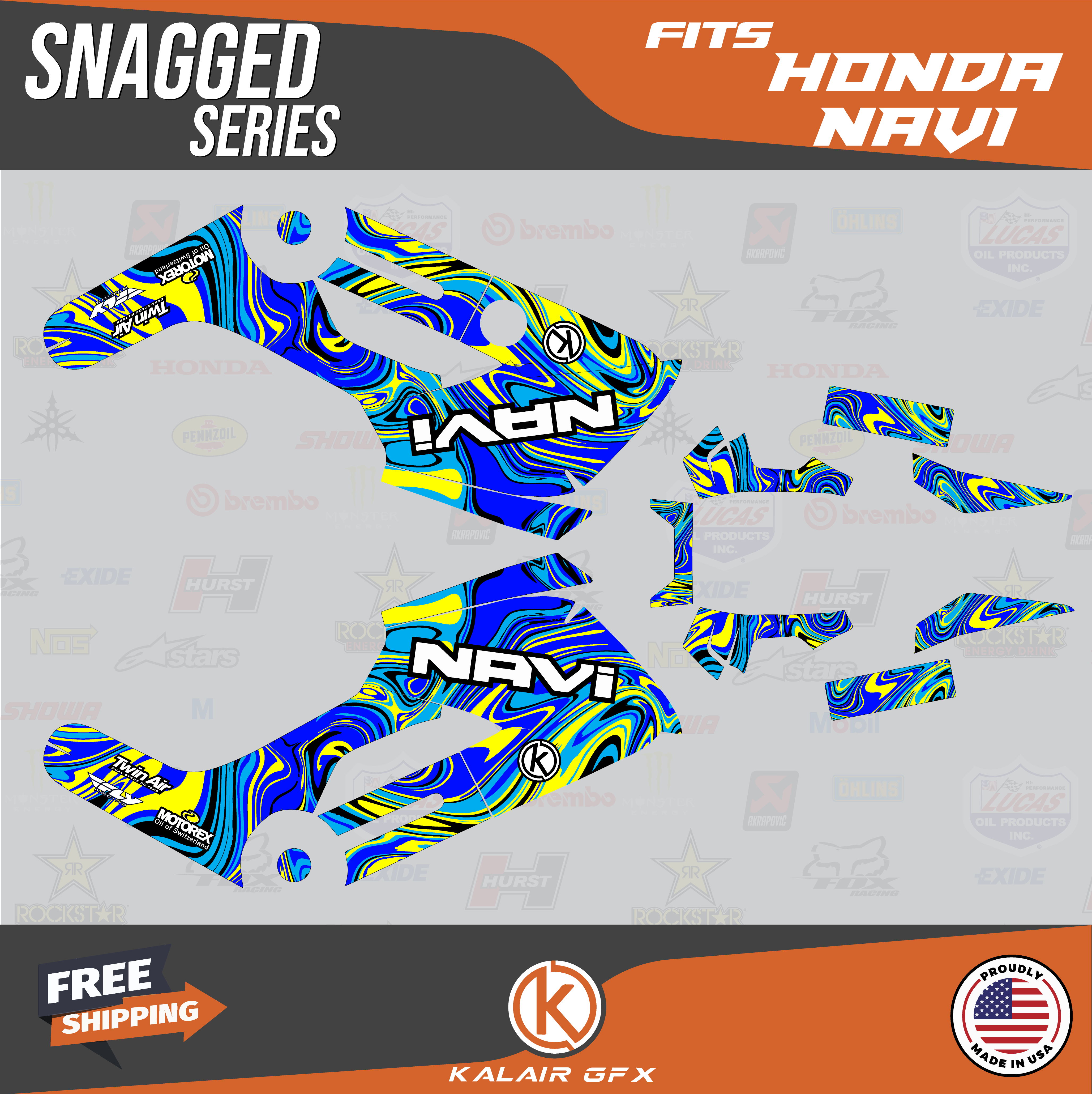 Kalair GFX Graphics Kit for Honda NAVI (2016-2022) Snagged Series ...