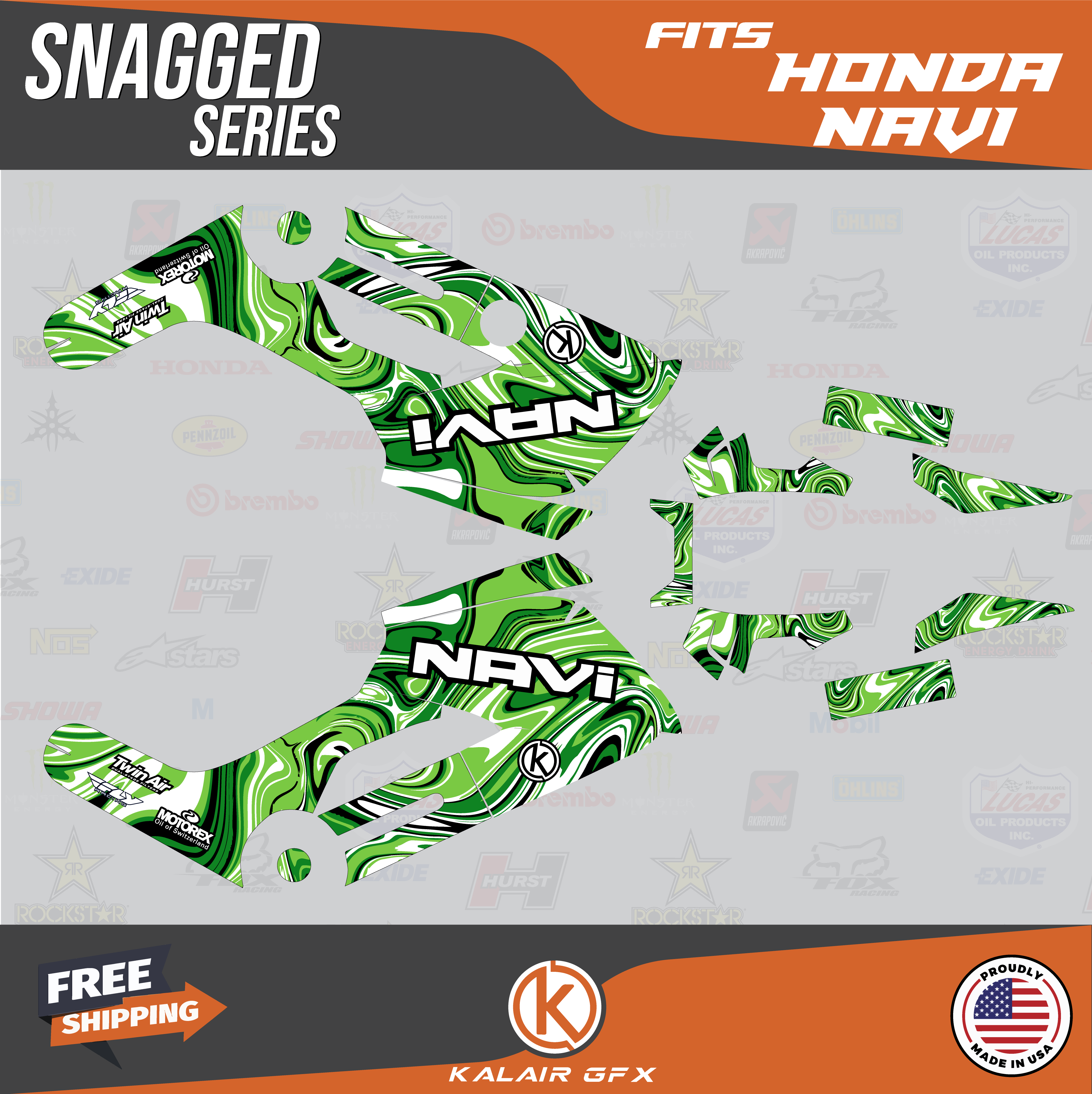 Kalair GFX Graphics Kit for Honda NAVI (2016-2022) Snagged Series ...