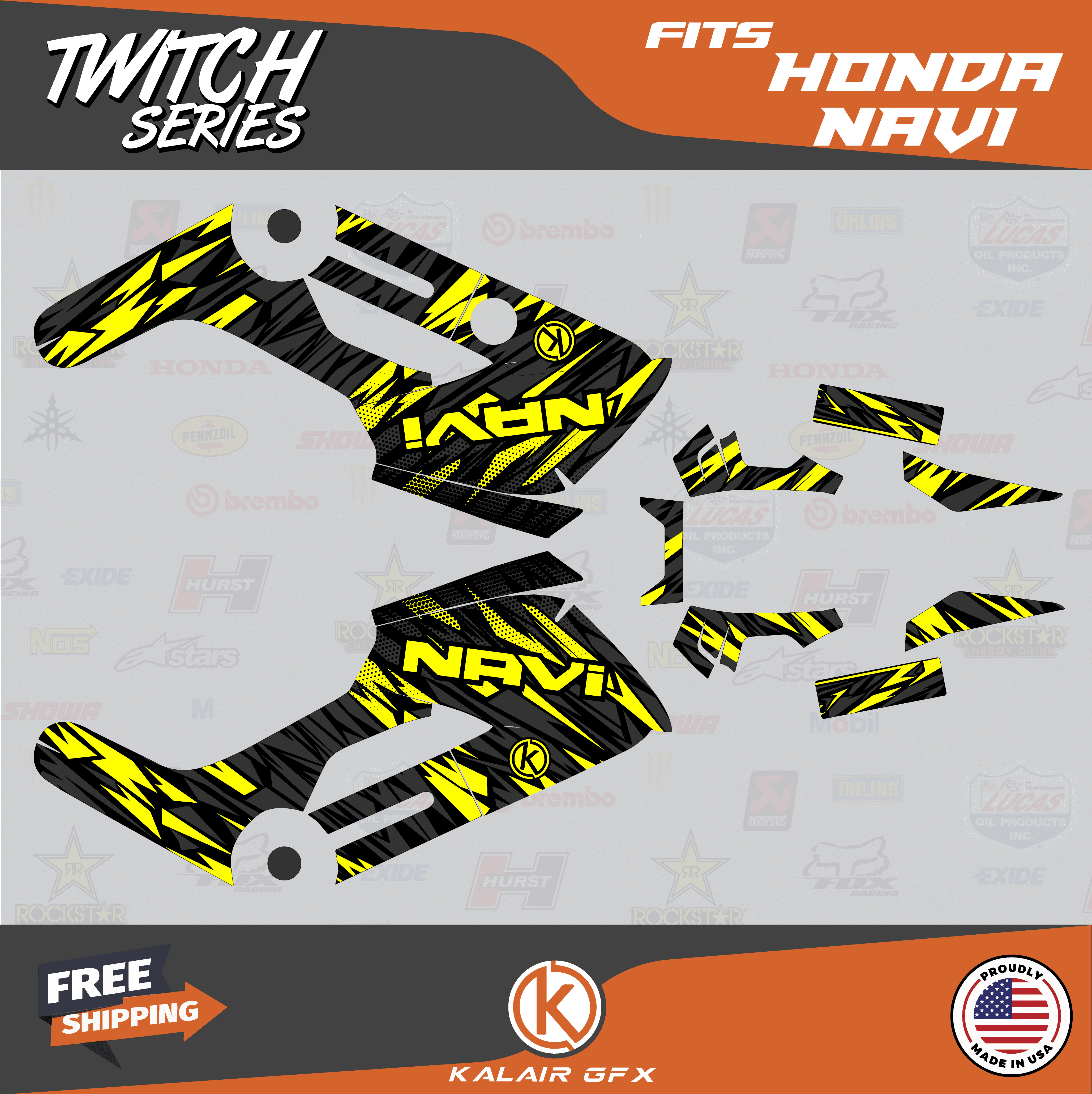 Kalair GFX Graphics Kit for Honda NAVI (2016-2022) Twitch Series ...