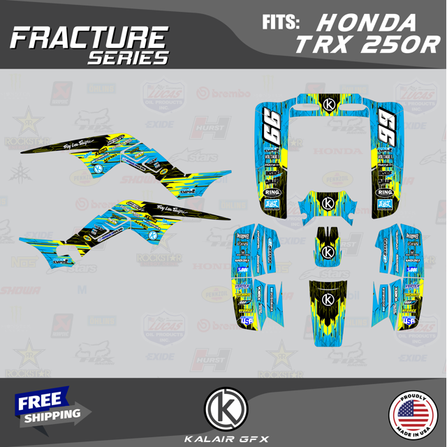 Kalair GFX Graphics Kit for Honda TRX250R (All Years) Fracture Series ...