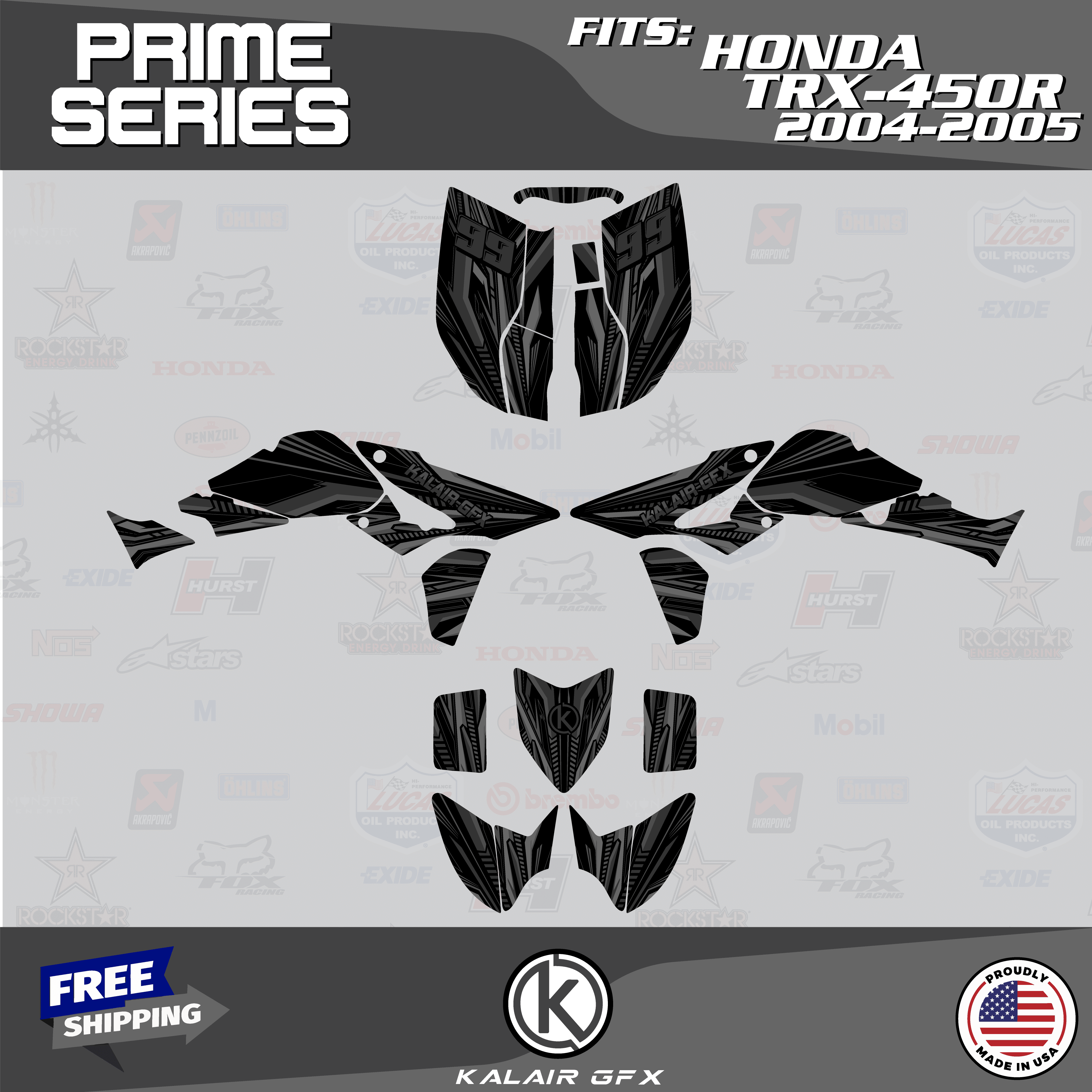 Kalair GFX Graphics Kit for Honda TRX450R (2004-2005) Prime Series ...