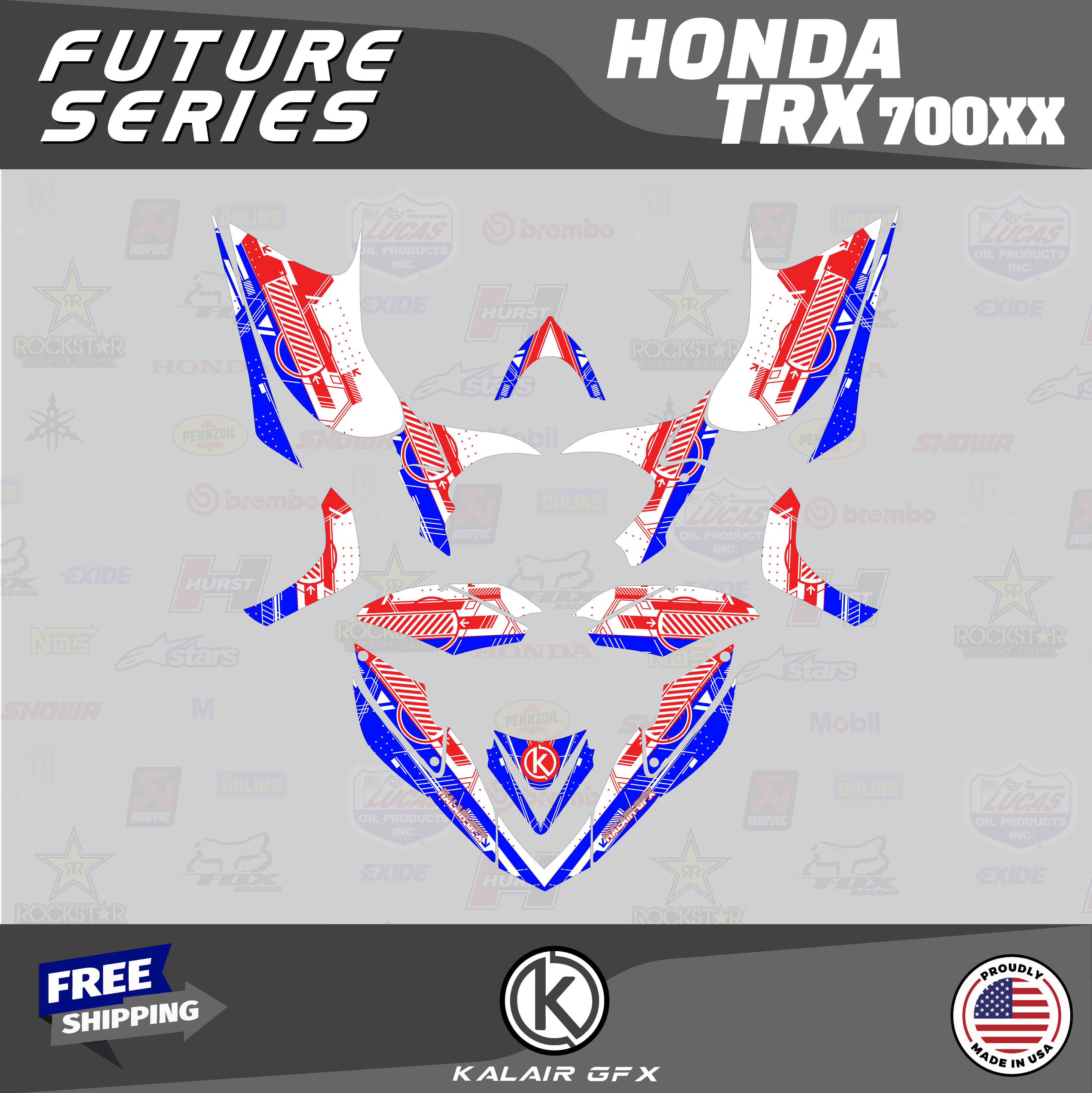 Kalair GFX Graphics Kit for Honda TRX700EX (All Years) Future Series ...