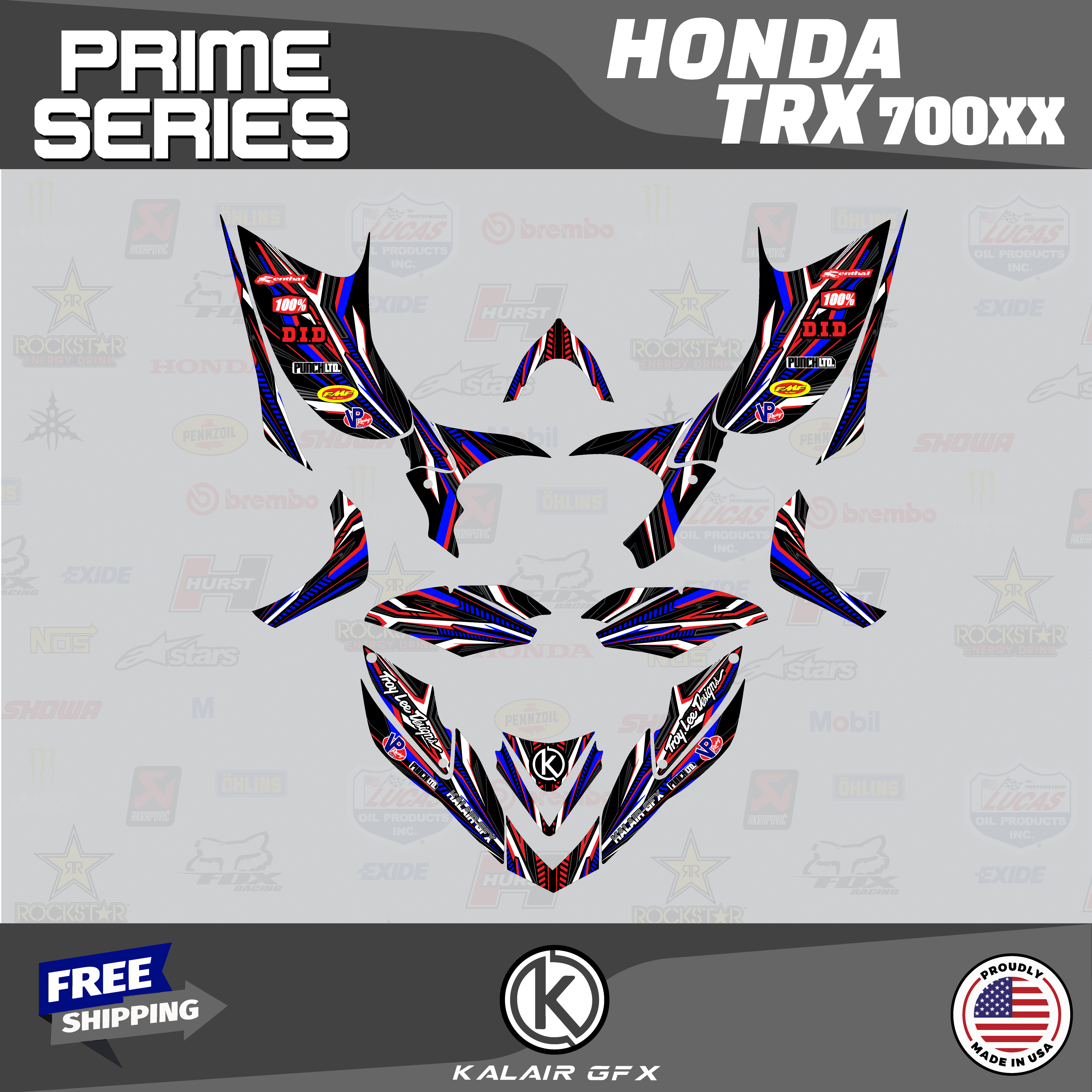 Kalair GFX Graphics Kit for Honda TRX700EX (All Years) Prime Series ...