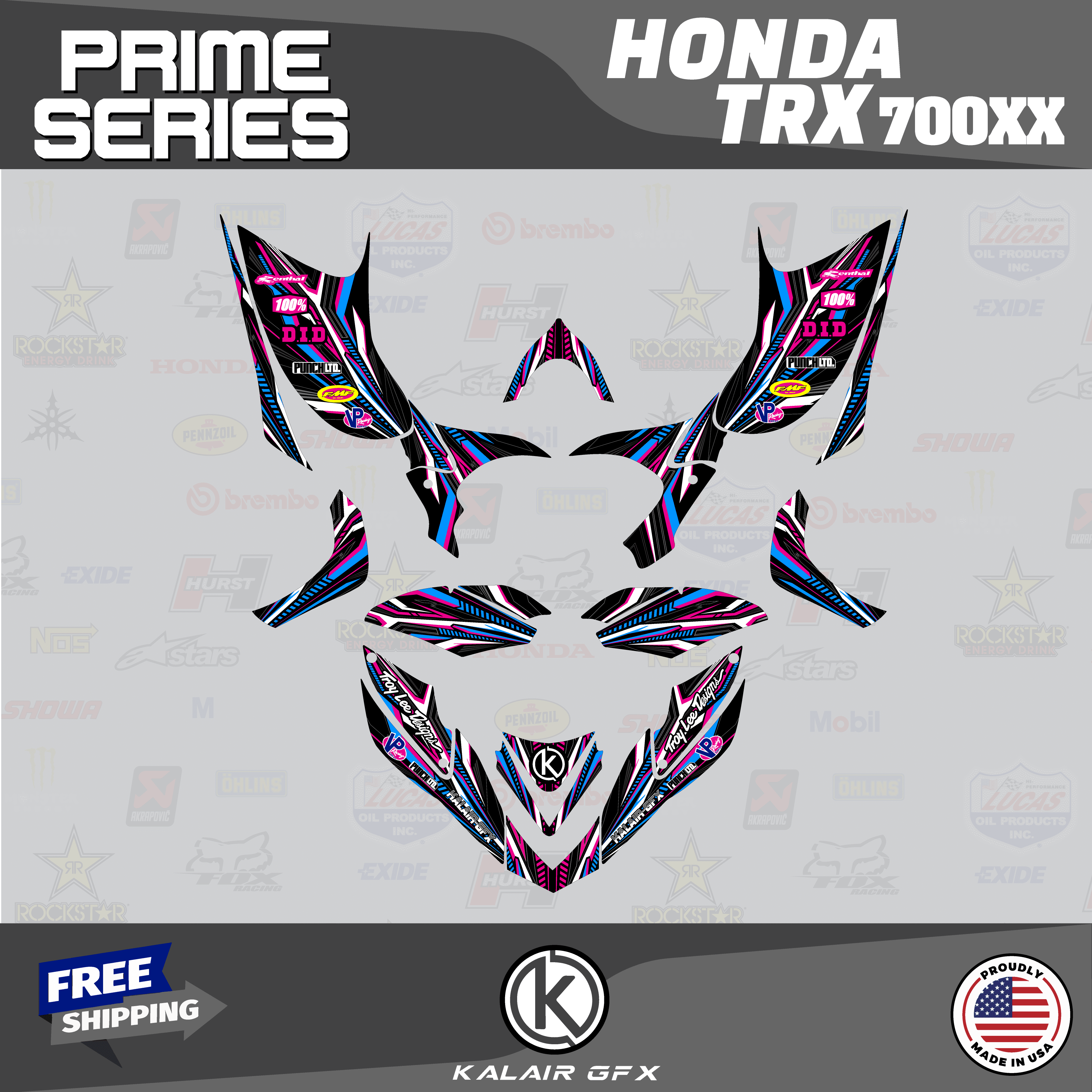 Kalair GFX Graphics Kit for Honda TRX700EX (All Years) Prime Series ...