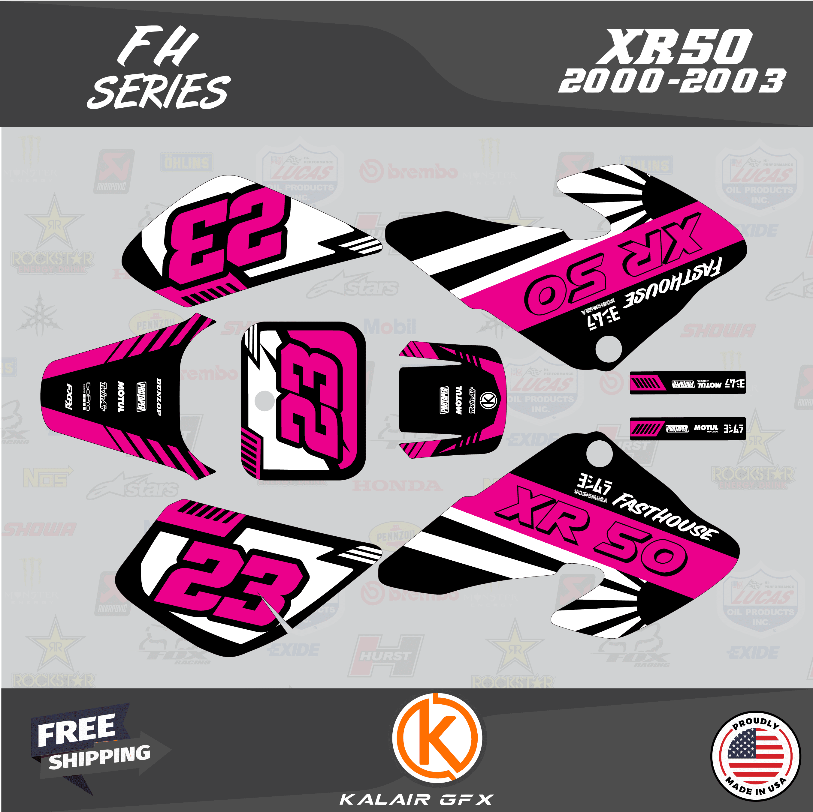 Kalair GFX Graphics Kit for Honda XR50 (2000-2003) Fh Series - Walmart.com