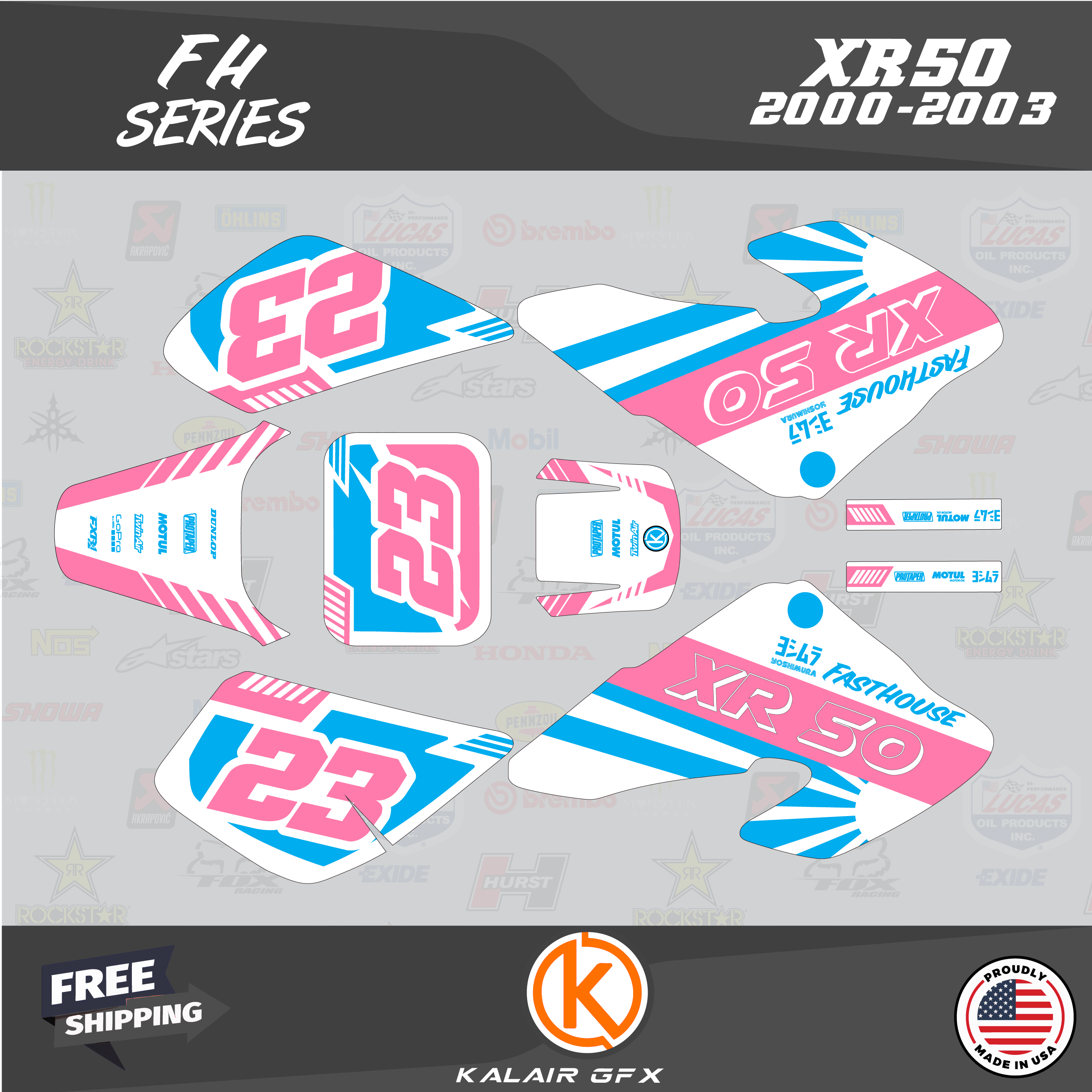 Kalair GFX Graphics Kit for Honda XR50 (2000-2003) Fh Series - Walmart.com